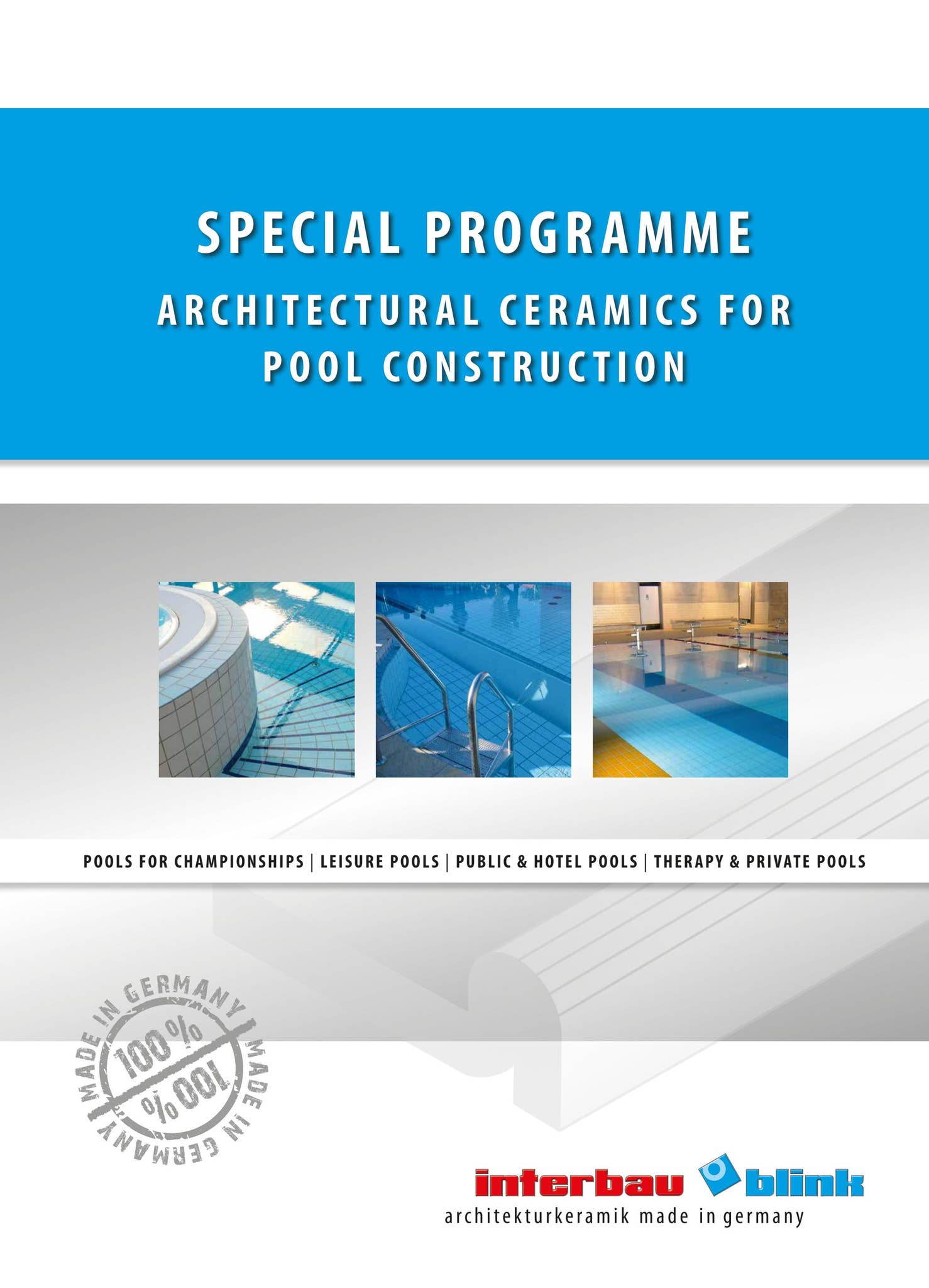Special Programme | Architectural ceramics for pool construction | Interbau-Blink by interbau ...