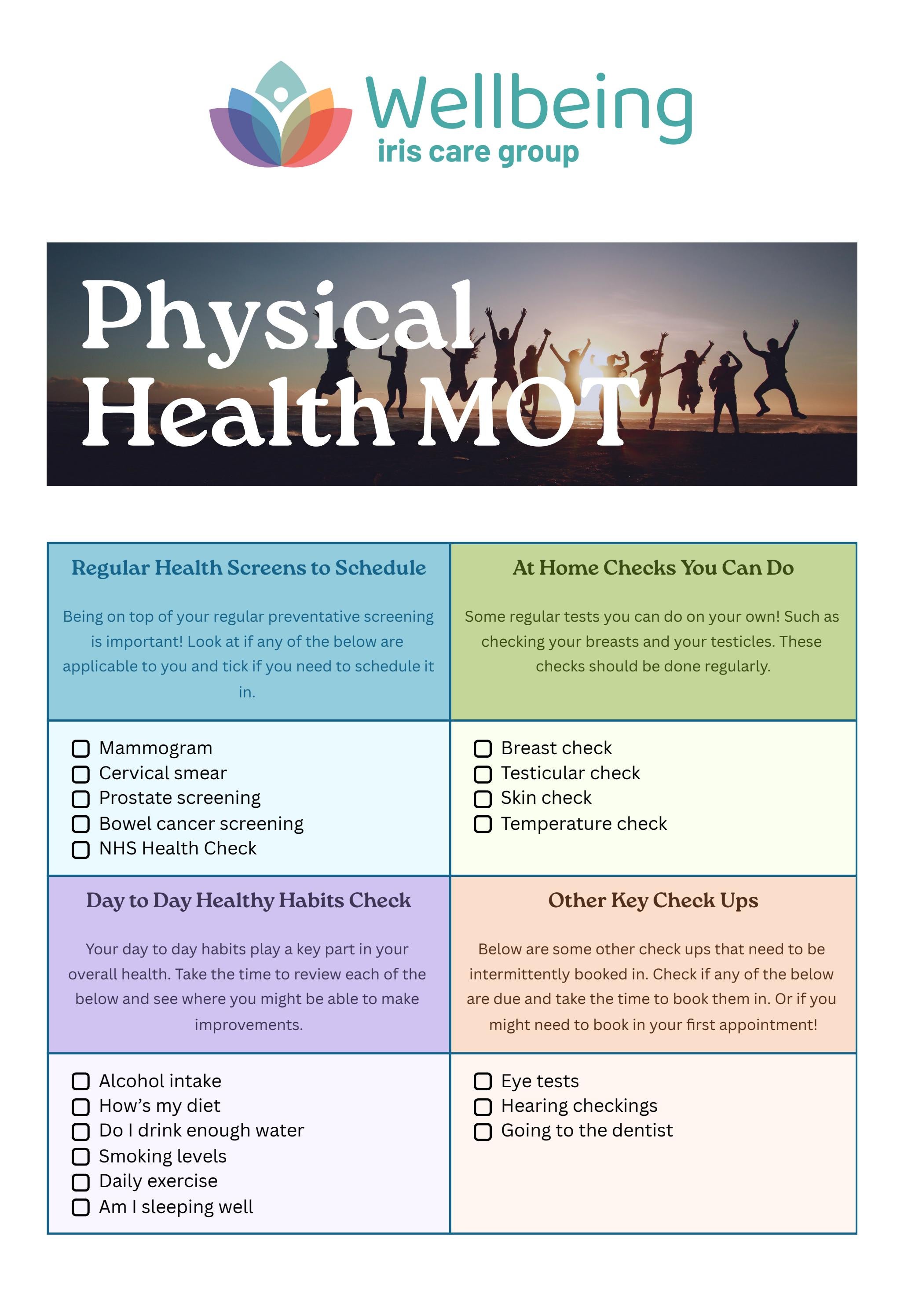 Physical Health MOT - Wellbeing: Iris Care Group by Iris Care Group - Issuu