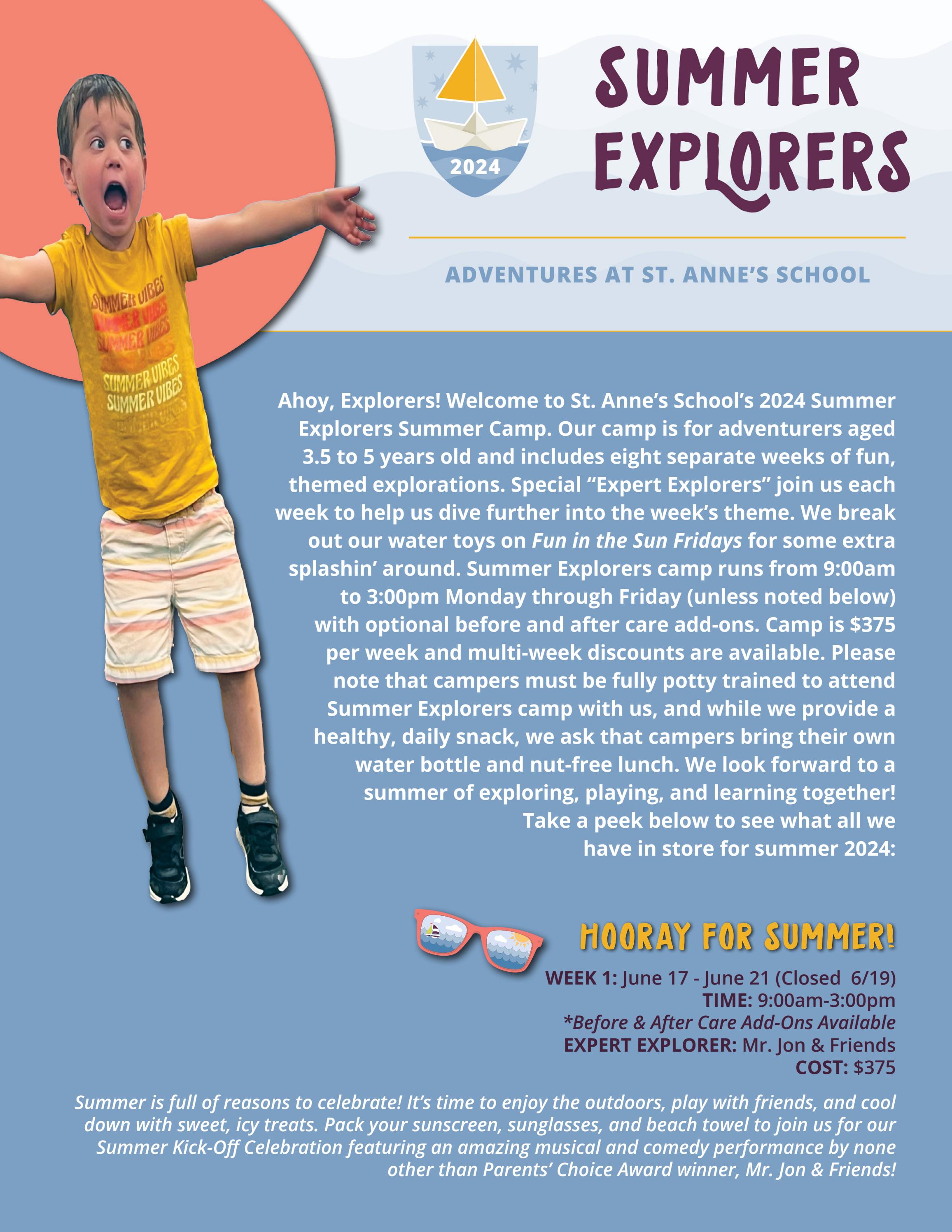Summer Explorers 2024 Flyer by stannesschoolofannapolis - Issuu