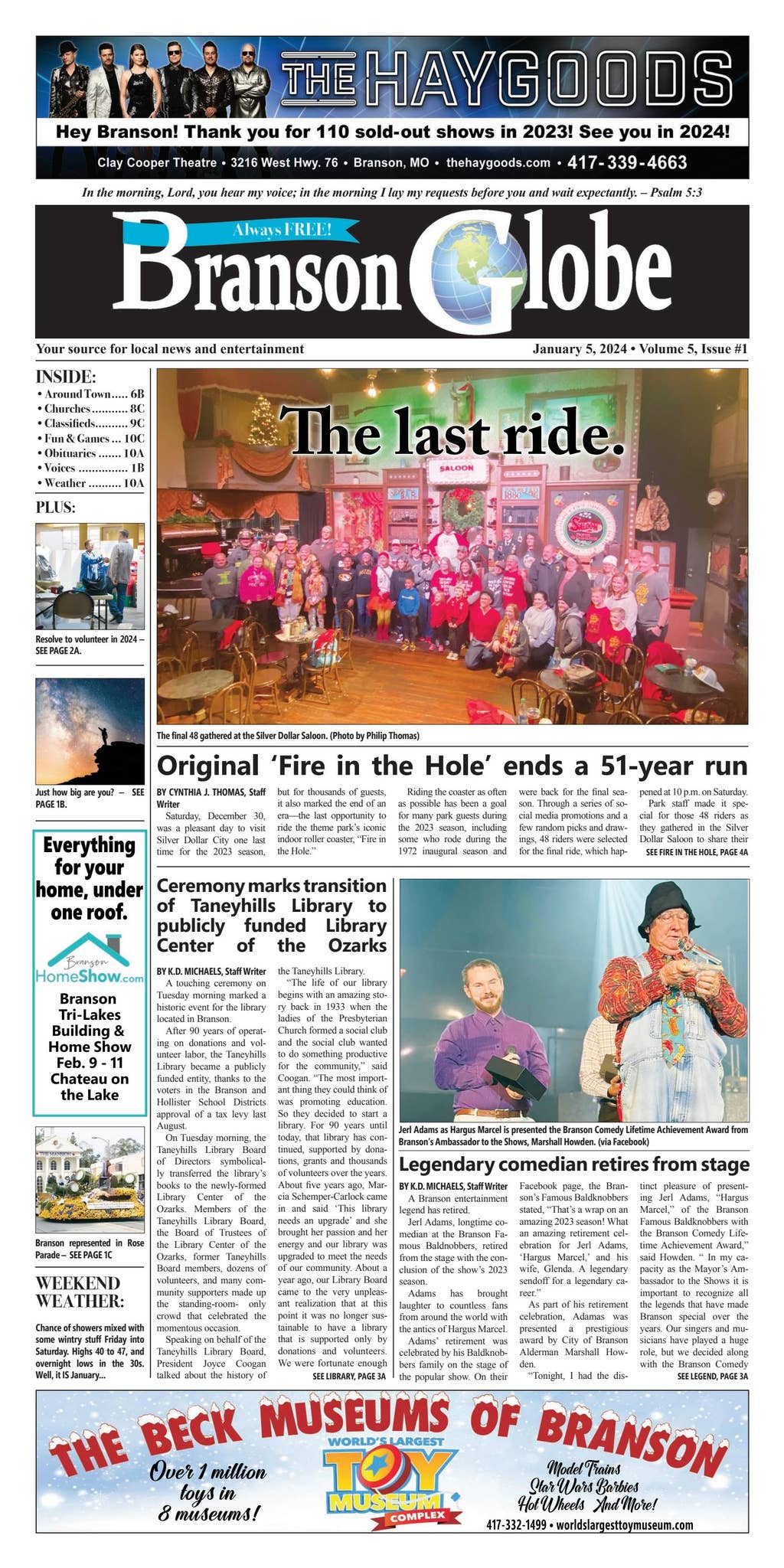 Branson Globe, January 5, 2024 by bransonglobe - Issuu