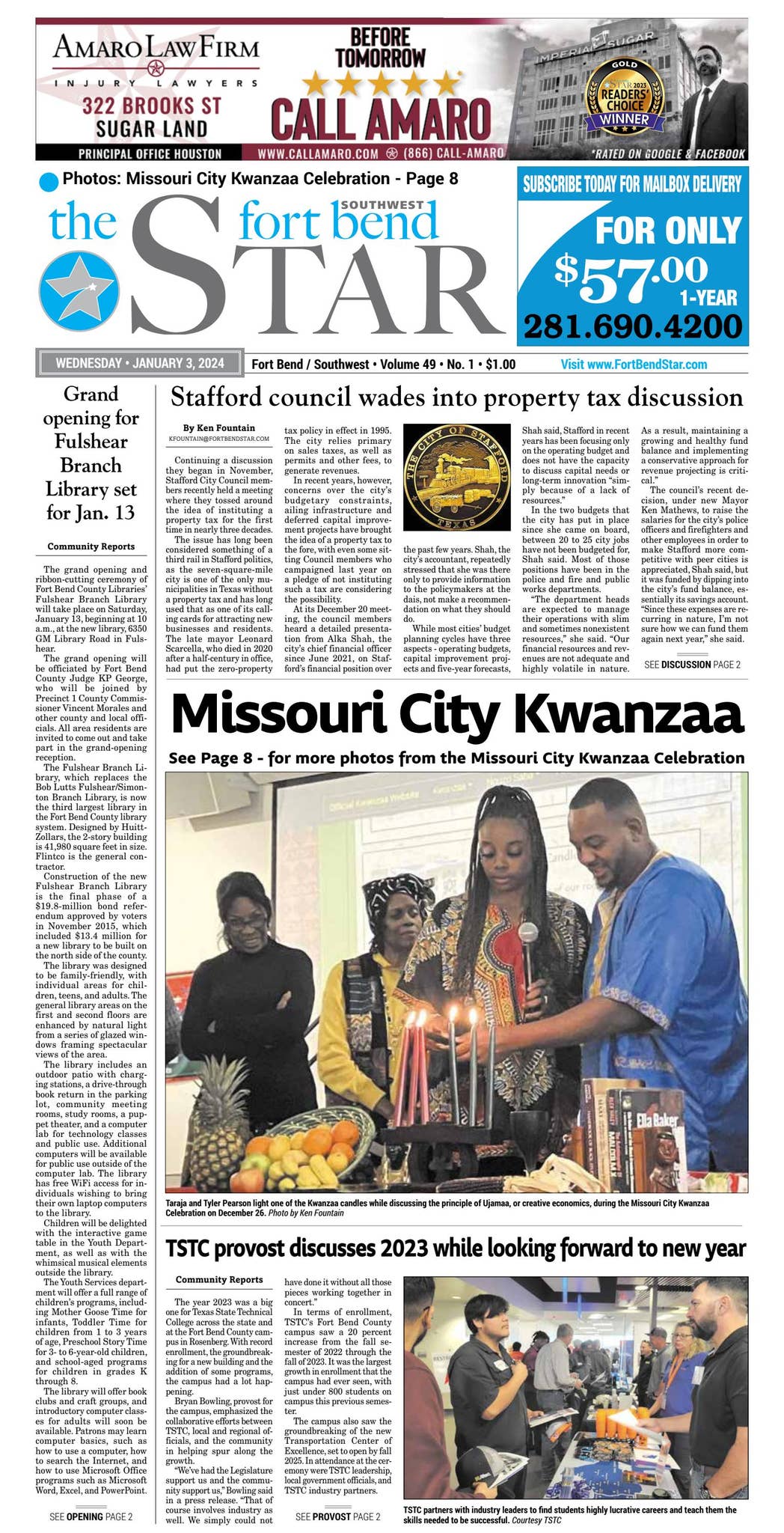 The 01-03-24 Edition of The Fort Bend Star by Street Media - Issuu