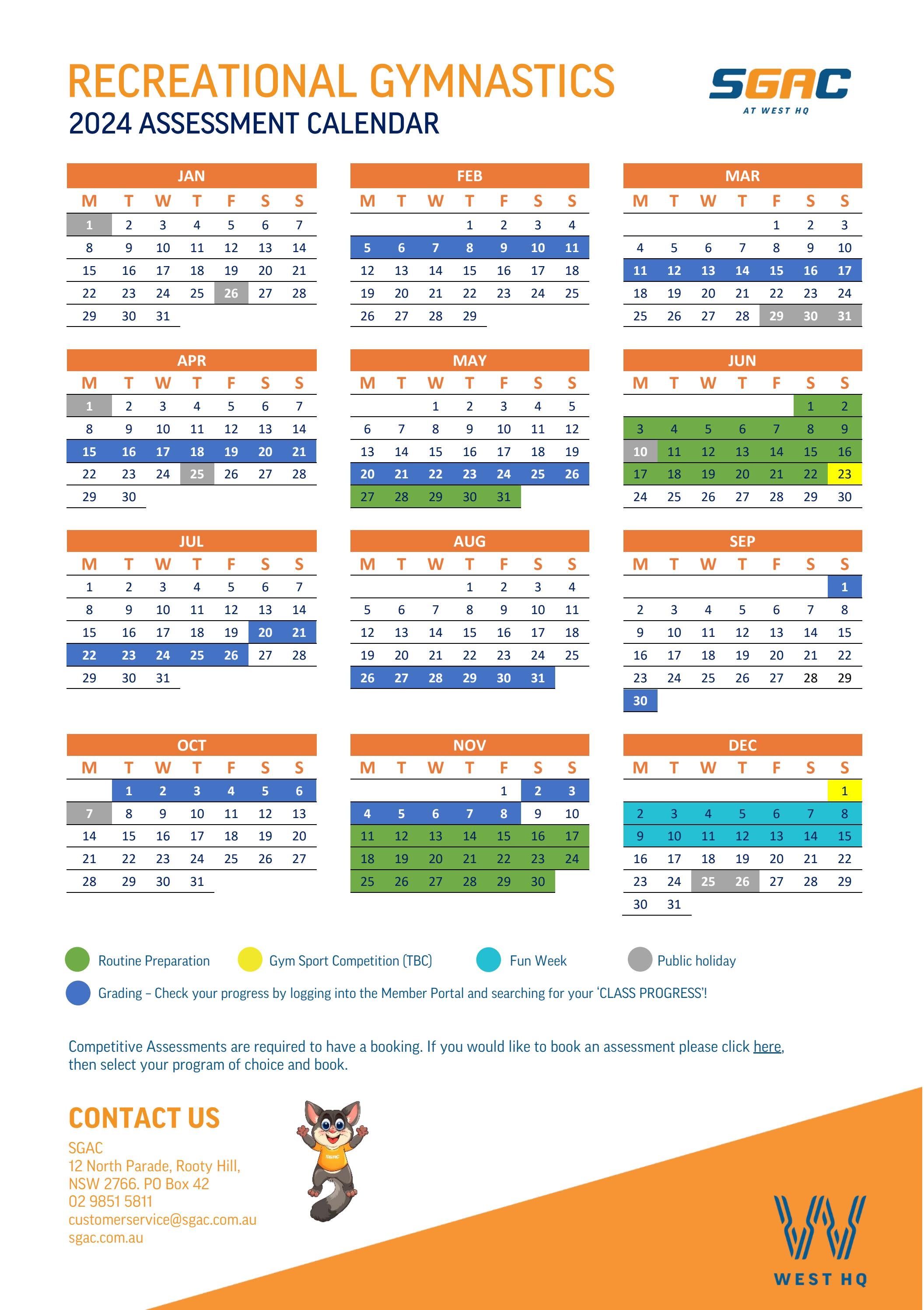 2024 SGAC Rec Gym Calendar by westhq - Issuu