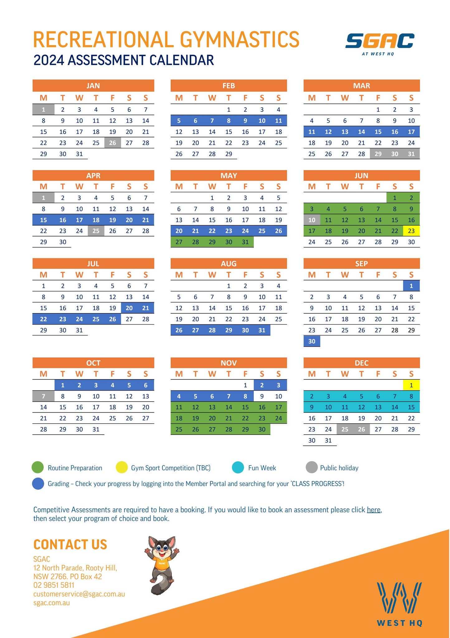 2024 SGAC Rec Gym Calendar by westhq - Issuu