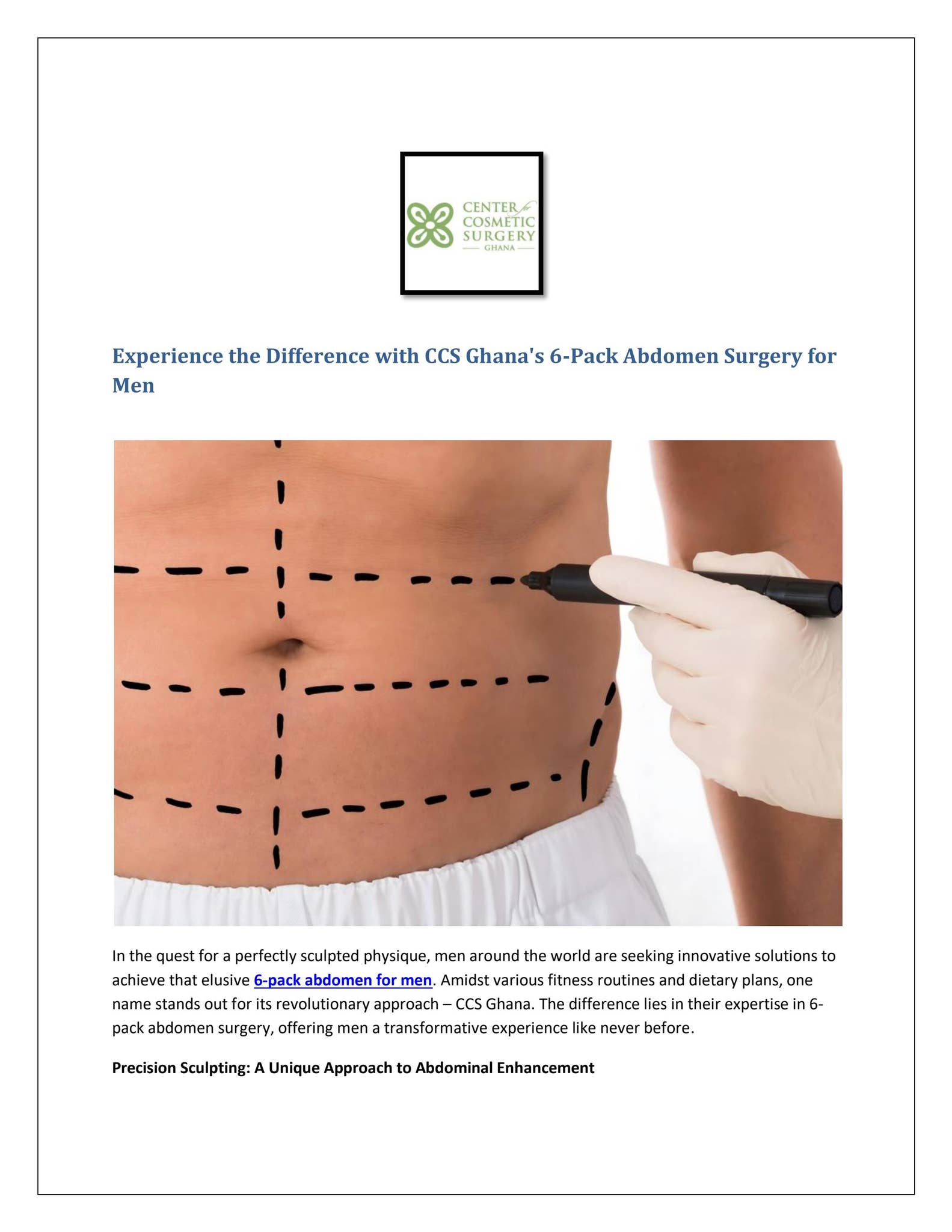 Experience the Difference with CCS Ghana's 6-Pack Abdomen Surgery for ...