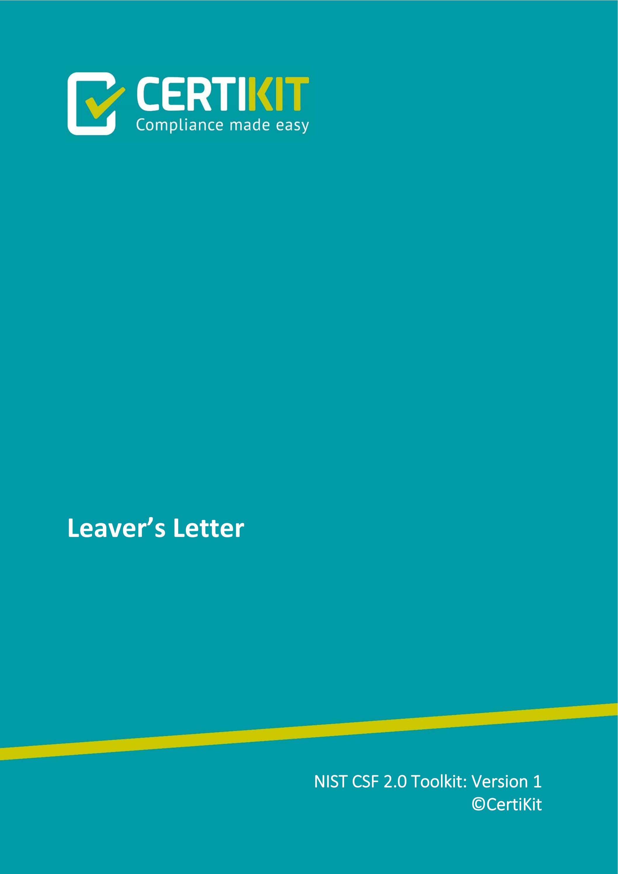 CSF-FORM-GVRR-3 Leavers Letter by CertiKit Limited - Issuu