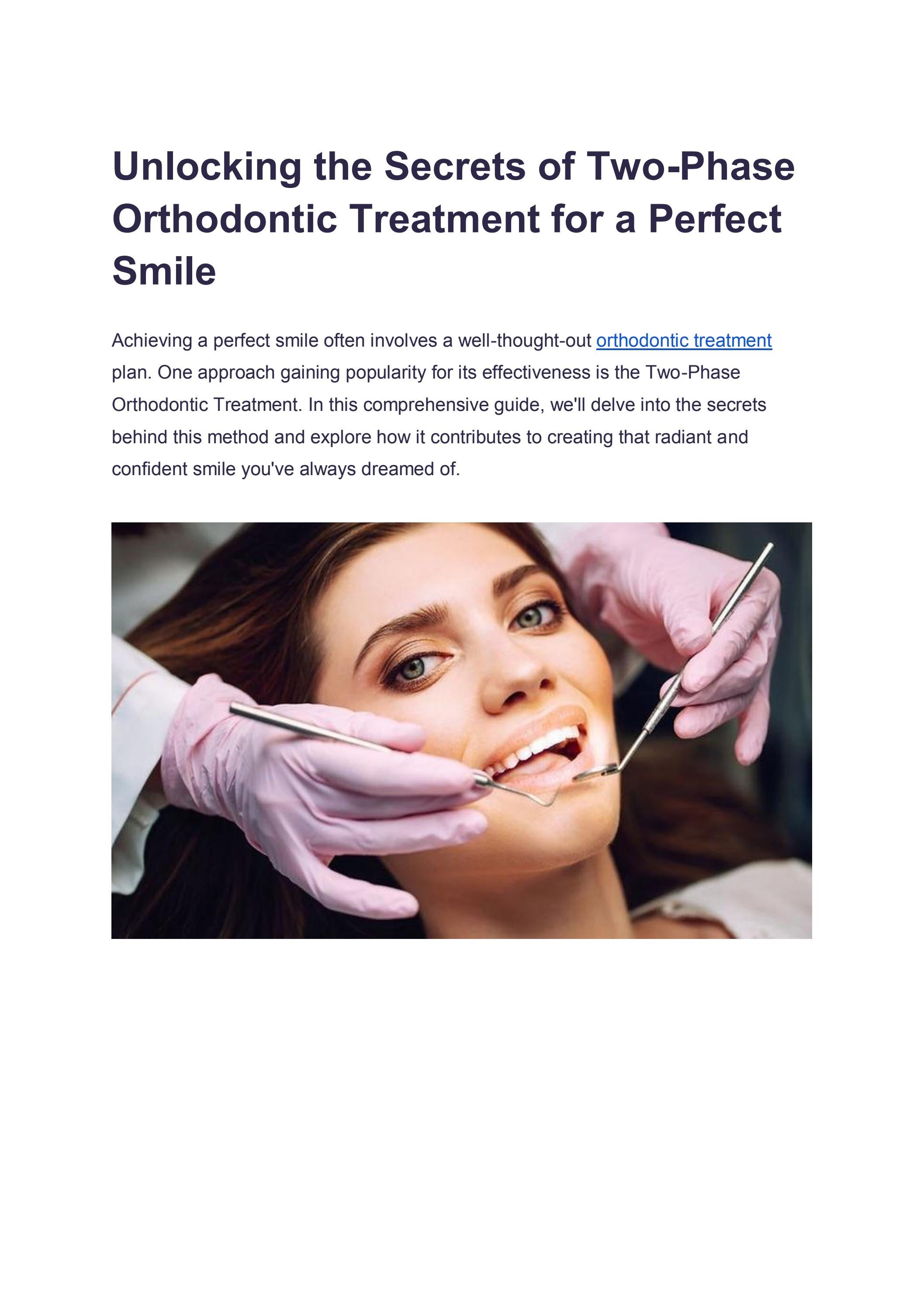 Unlocking the Secrets of Two-Phase Orthodontic Treatment for a Perfect ...