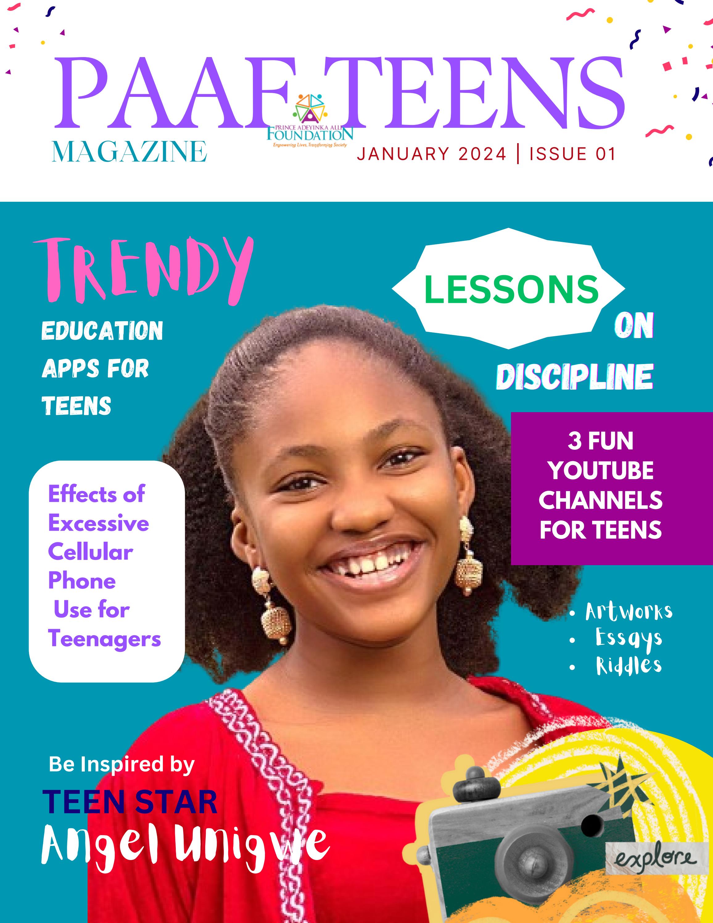 PAAF TEENS Magazine January 2024 by Prince Adeyinka Alli Foundation - Issuu