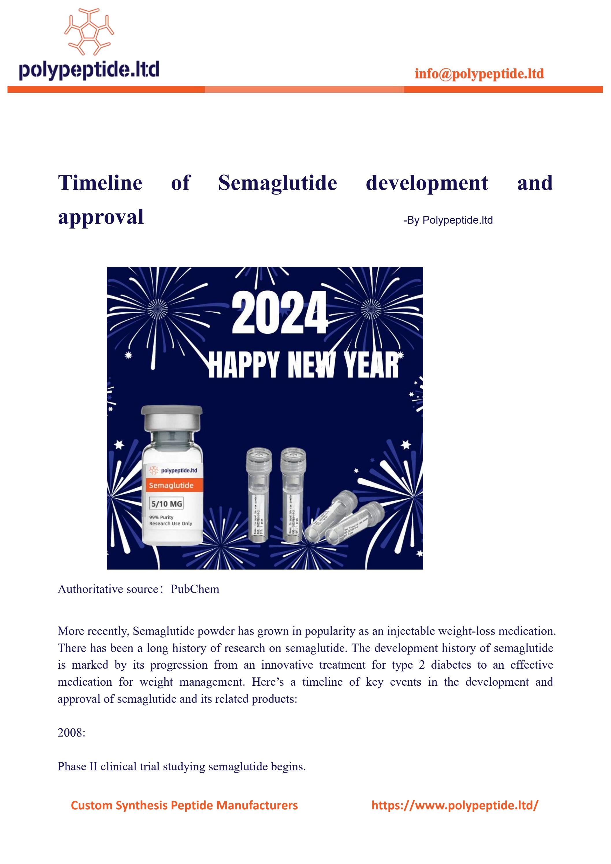 Timeline of Semaglutide development and approval by Phcoker.com ...