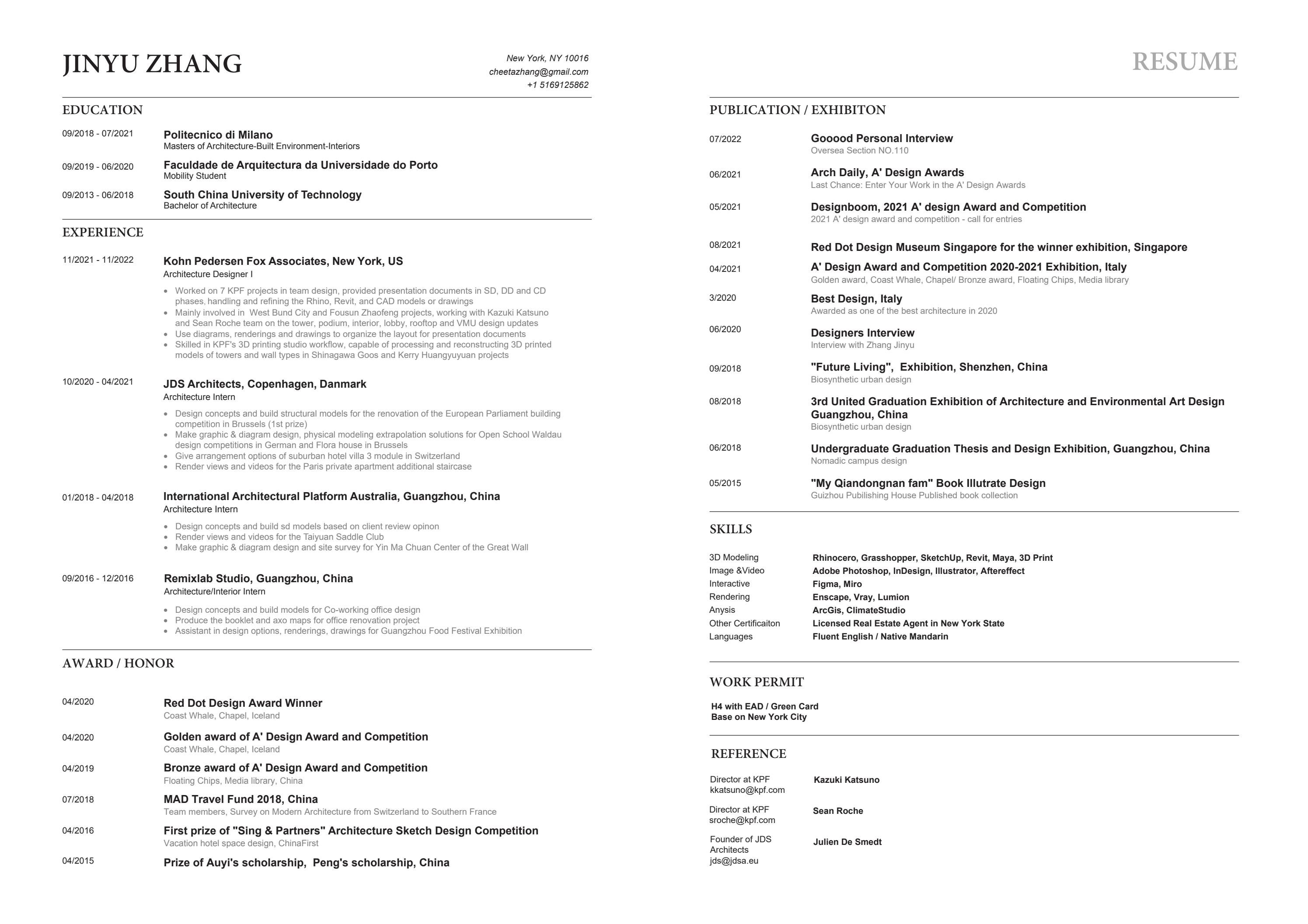 RESUME_JINYU ZHANG_2023 by Jinyu Zhang - Issuu