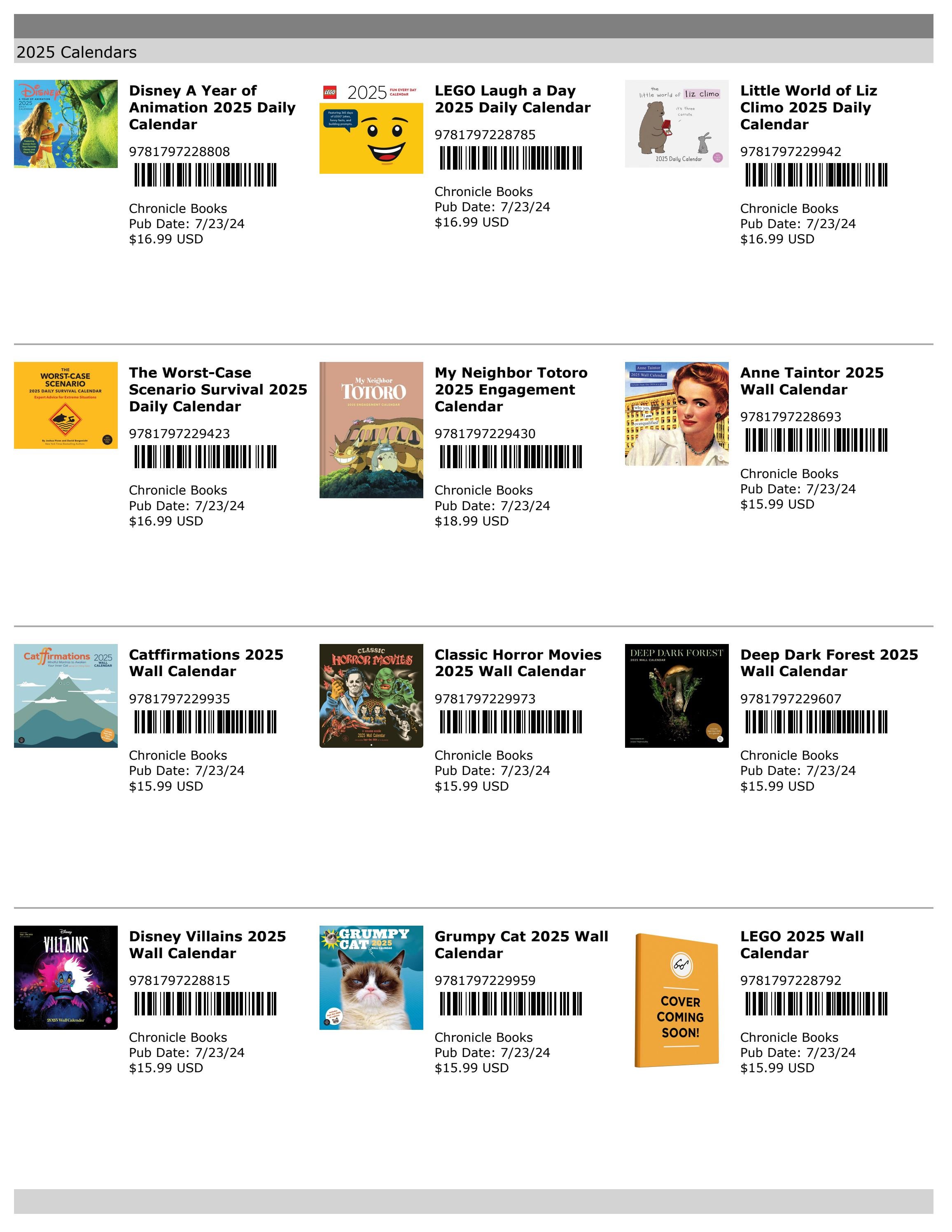 Chronicle Calendars 2025 by SYINC - Issuu