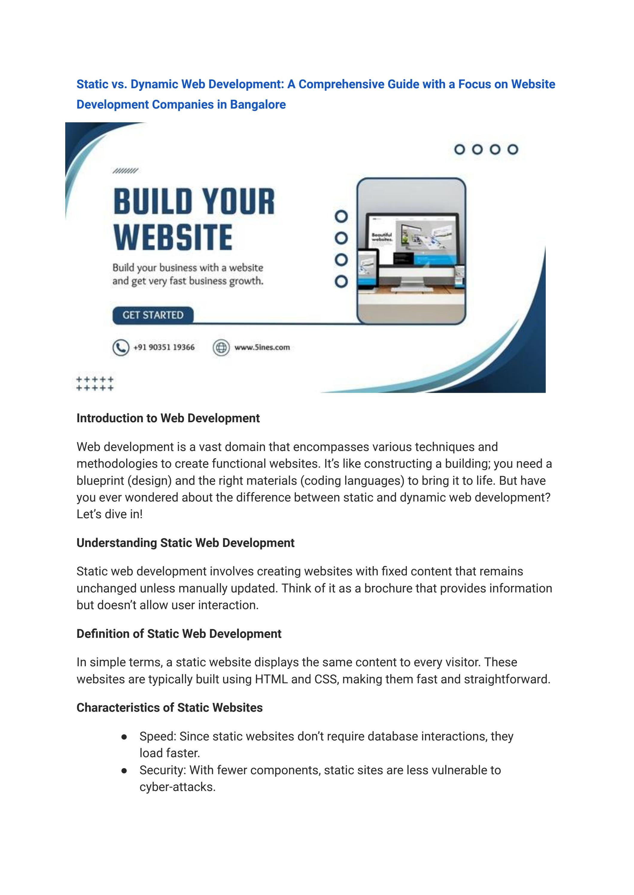 Static Vs Dynamic Web Development By 5ine Web Solutions Issuu 