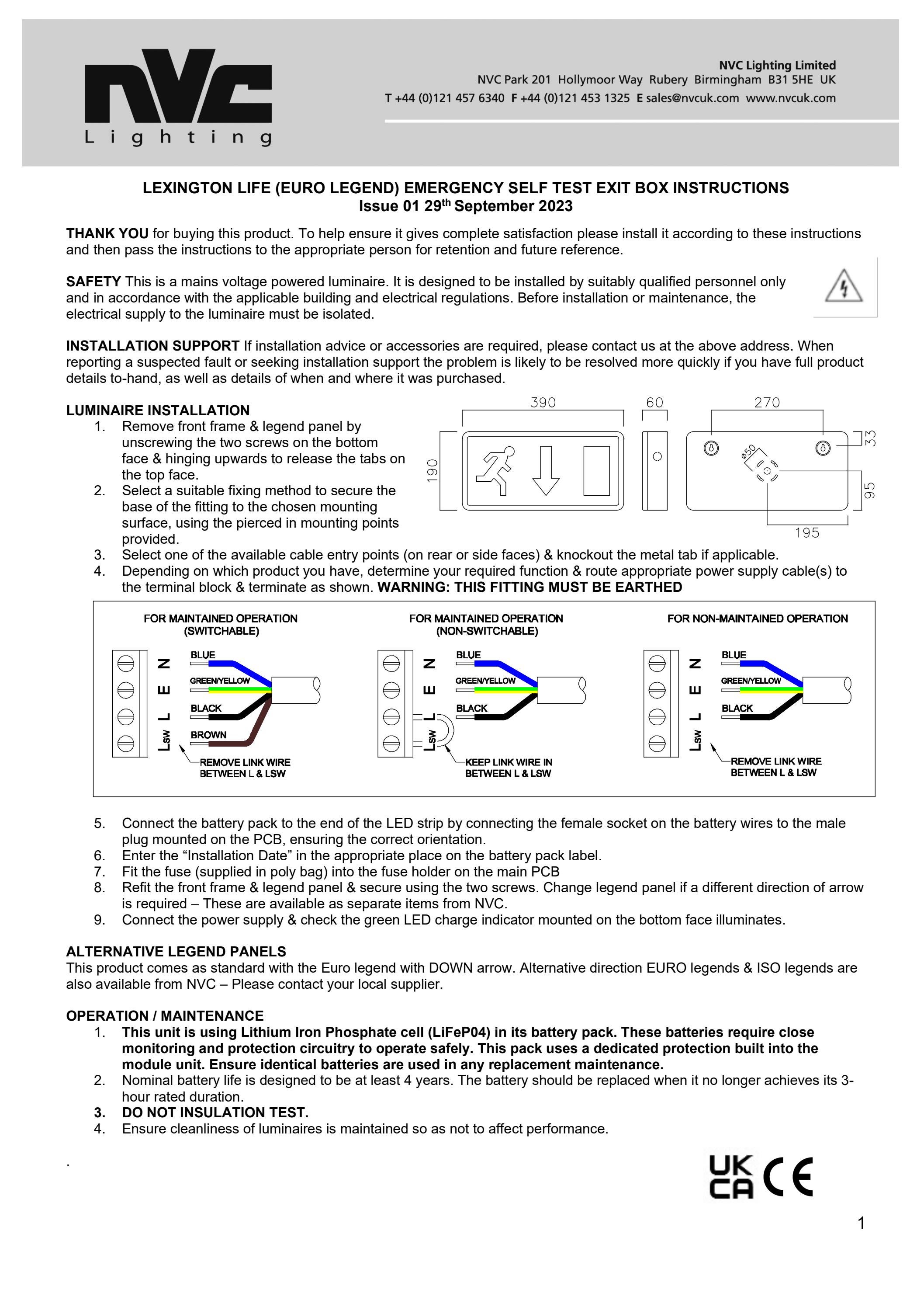 Lexington LiFe Self-Test - Instruction sheet by NVC Lighting UK - Issuu