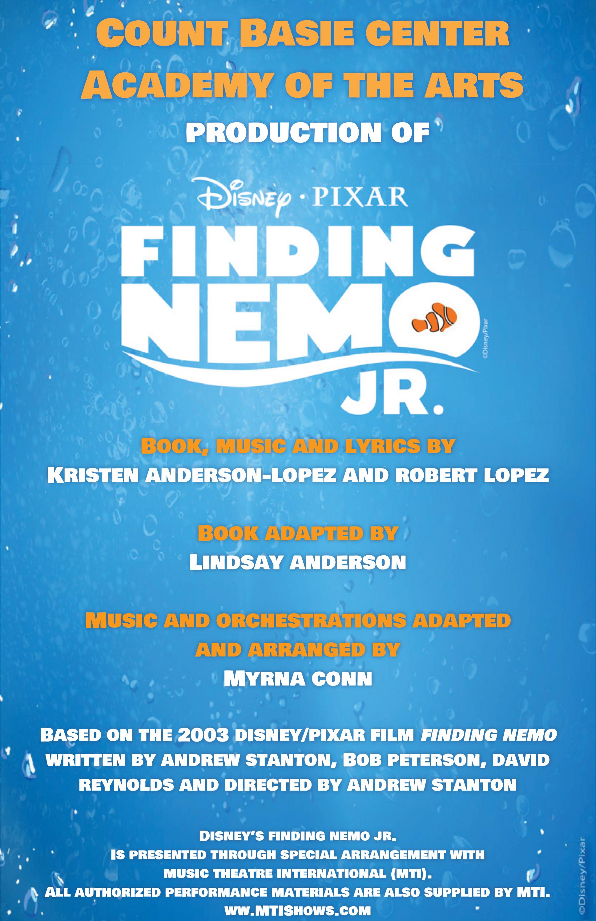 Finding Nemo Jr. - Count Basie Center Academy of the Arts - WINTER 2024 ...