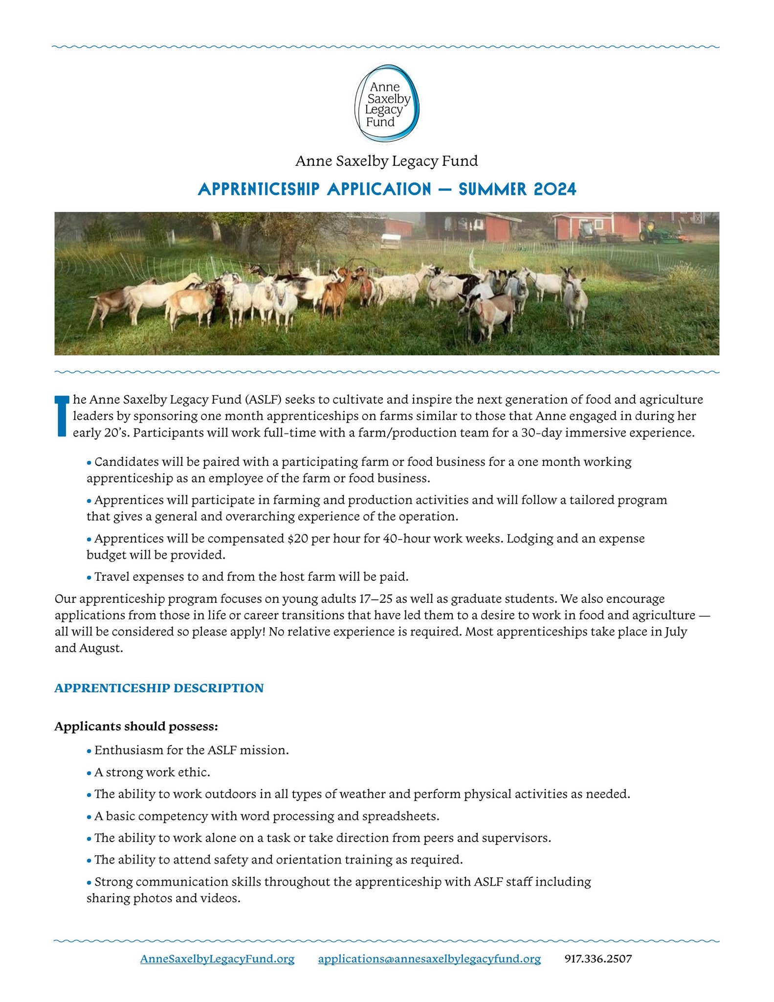 2024 ASLF Apprenticeship Application by Heritage Foods USA - Issuu