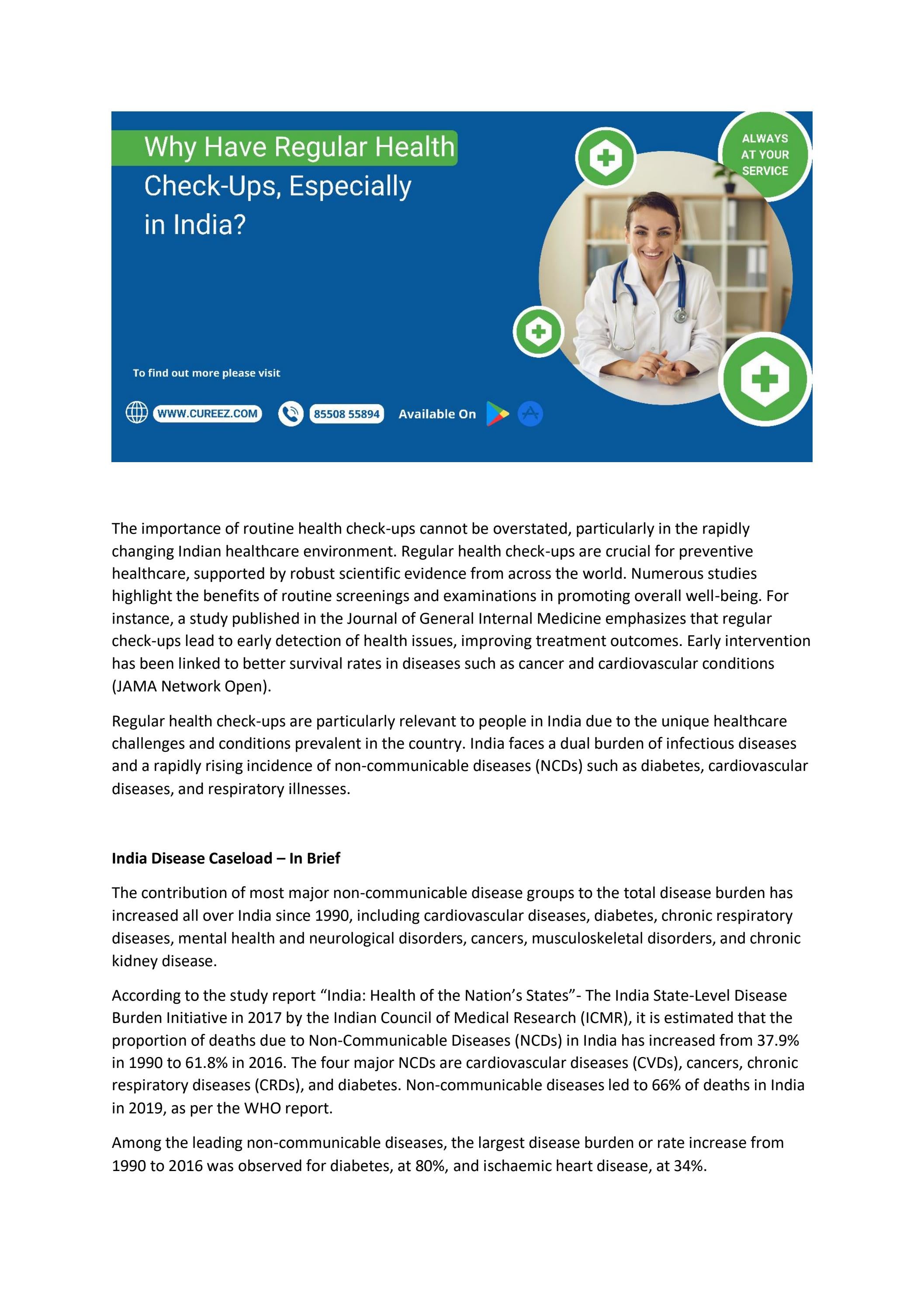 Why have regular health check-ups, especially in India? by CureEZ ...