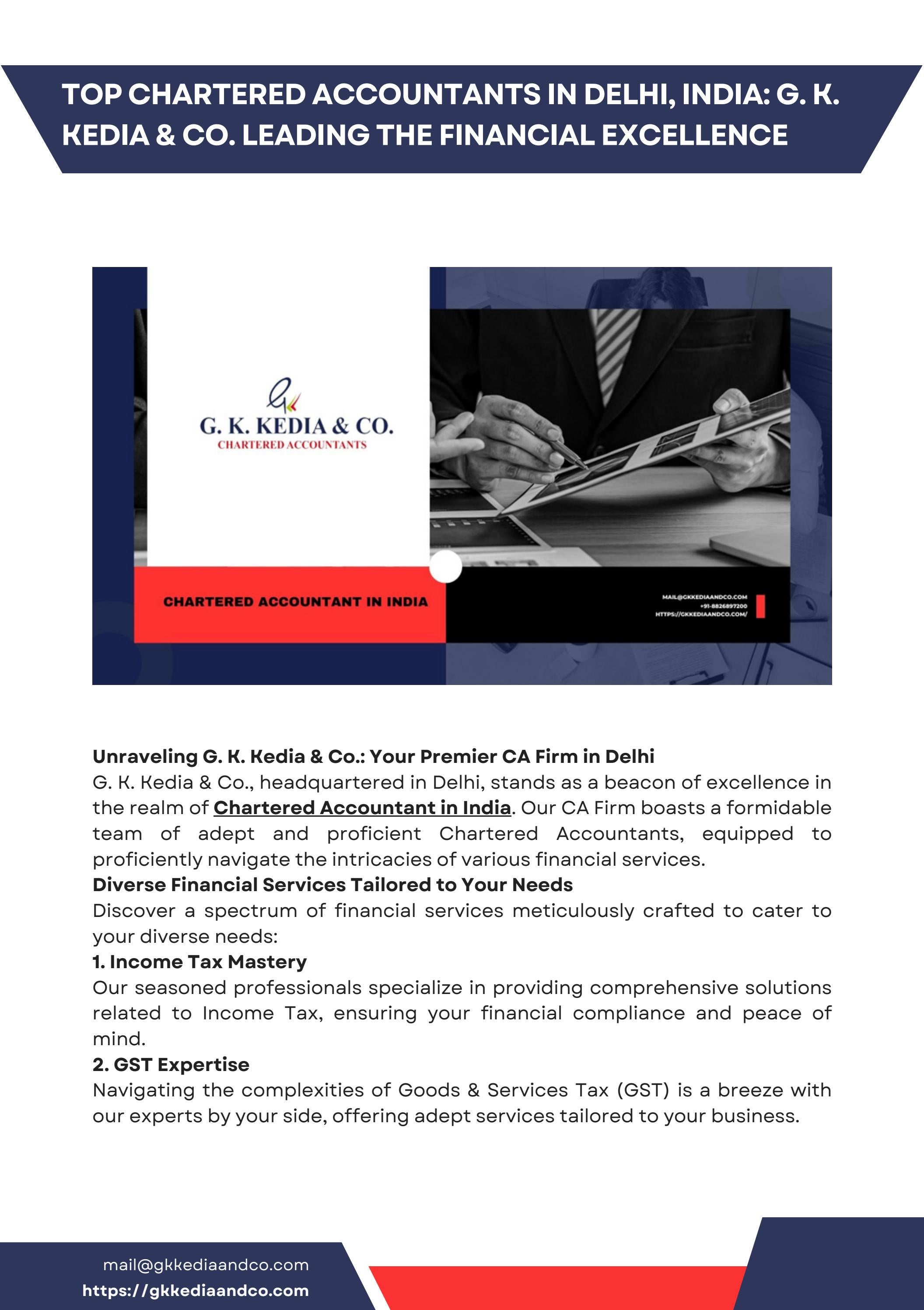 Top Chartered Accountants in Delhi, India: G. K. Kedia & Co. Leading ...