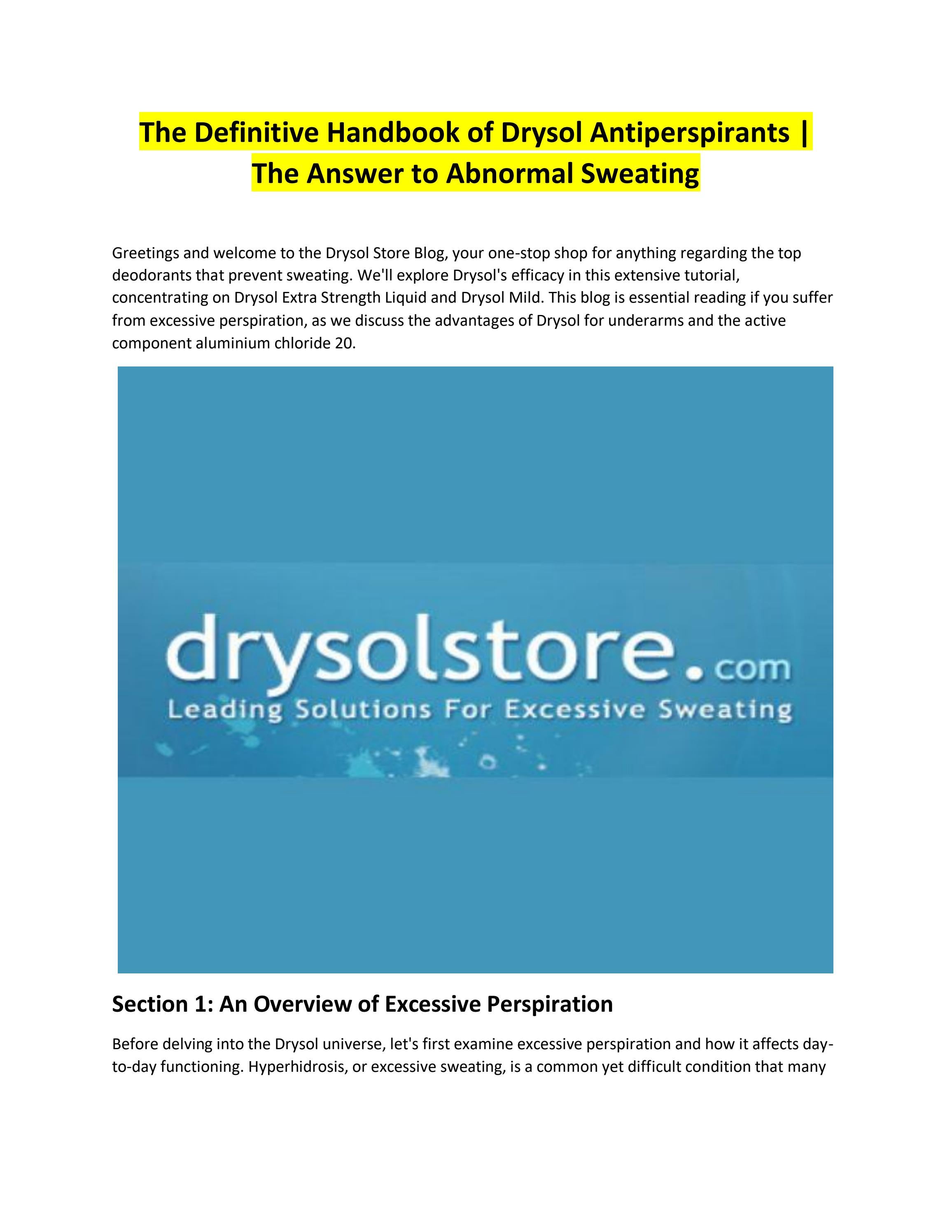 Best Anti Sweat Antiperspirant by Dry Sol Store - Issuu