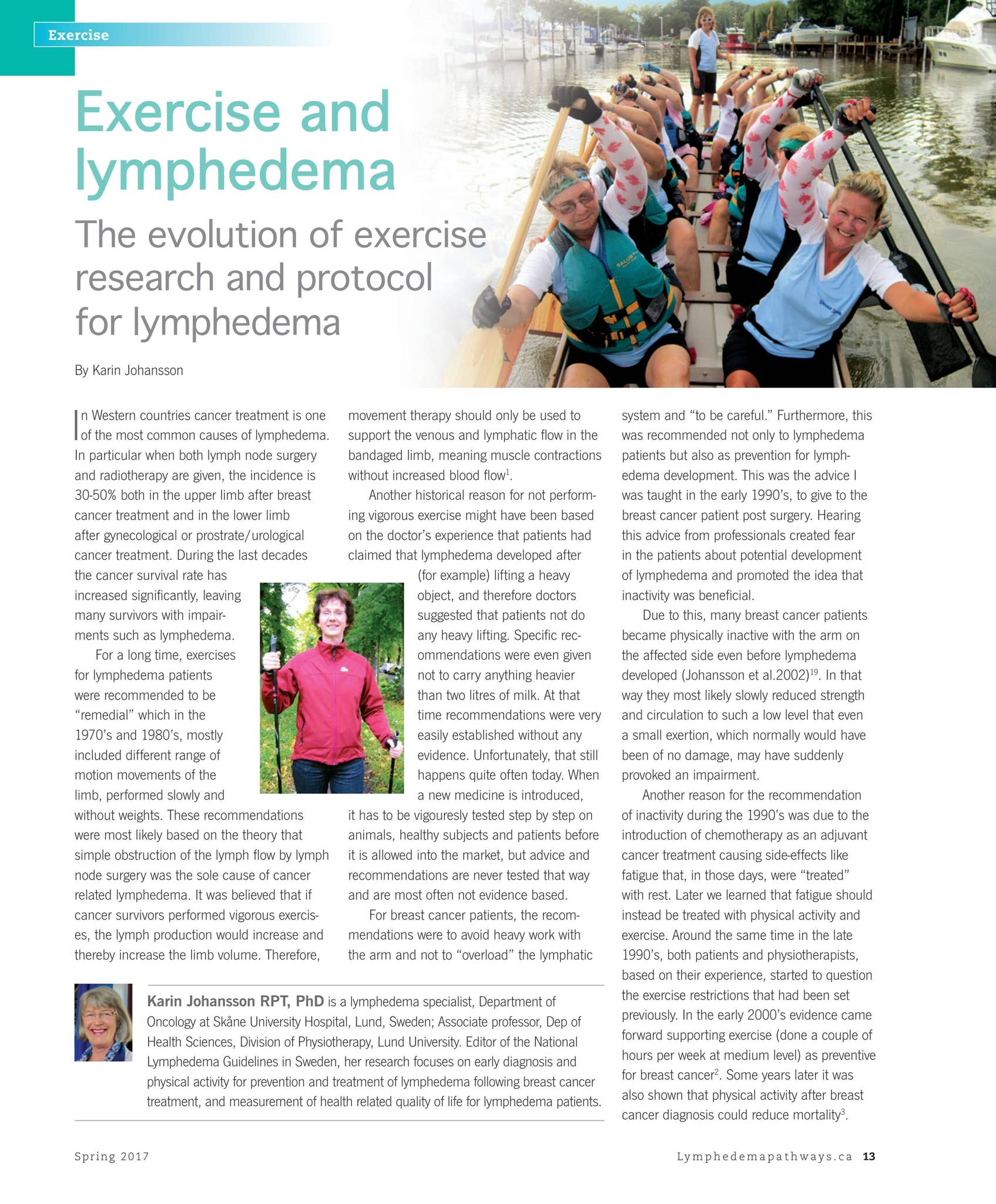 Exercise and lymphedema. The evolution of exercise research and ...