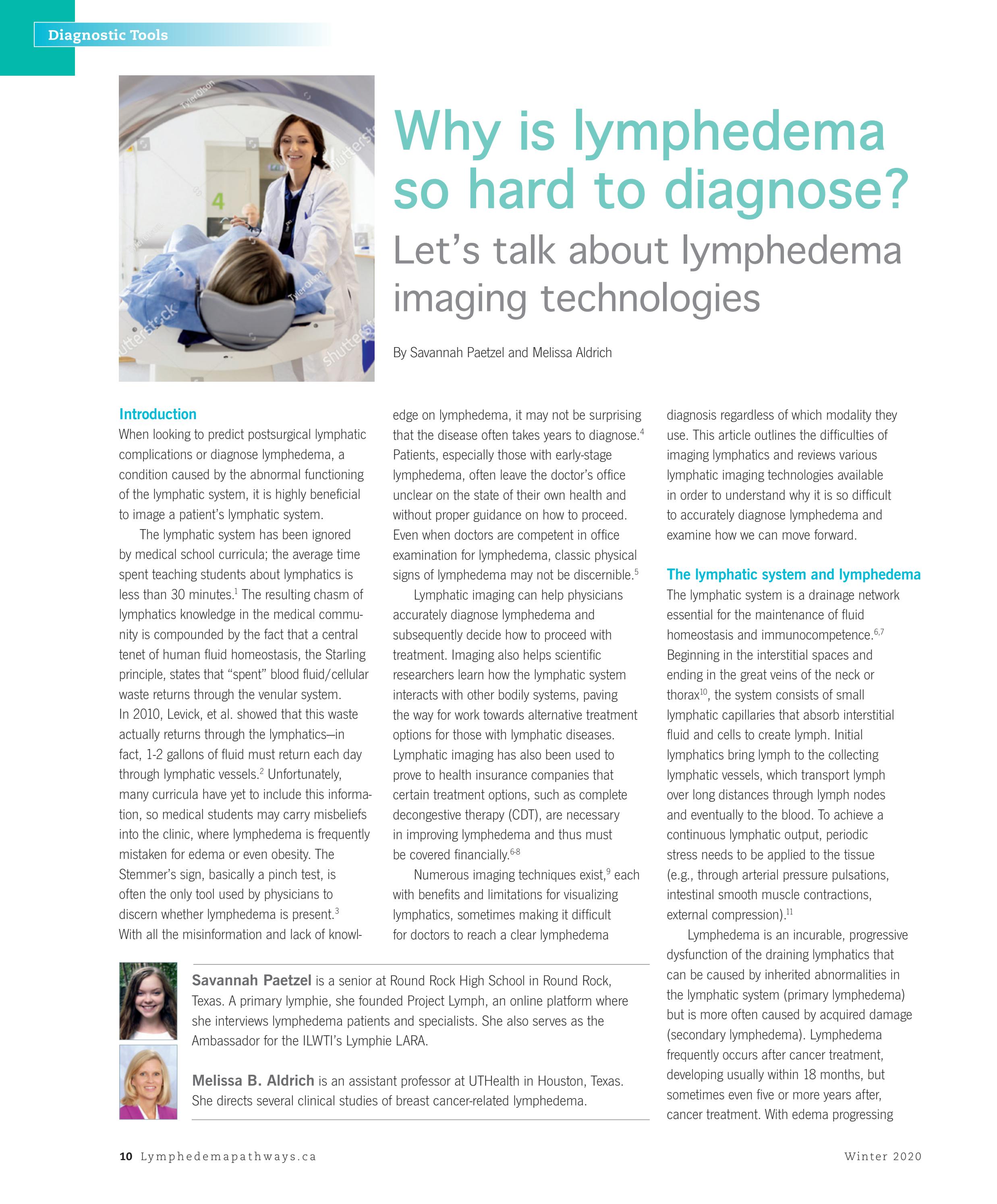 Why is lymphedema so hard to diagnose? Let's talk about lymphedema imaging technologies by ...