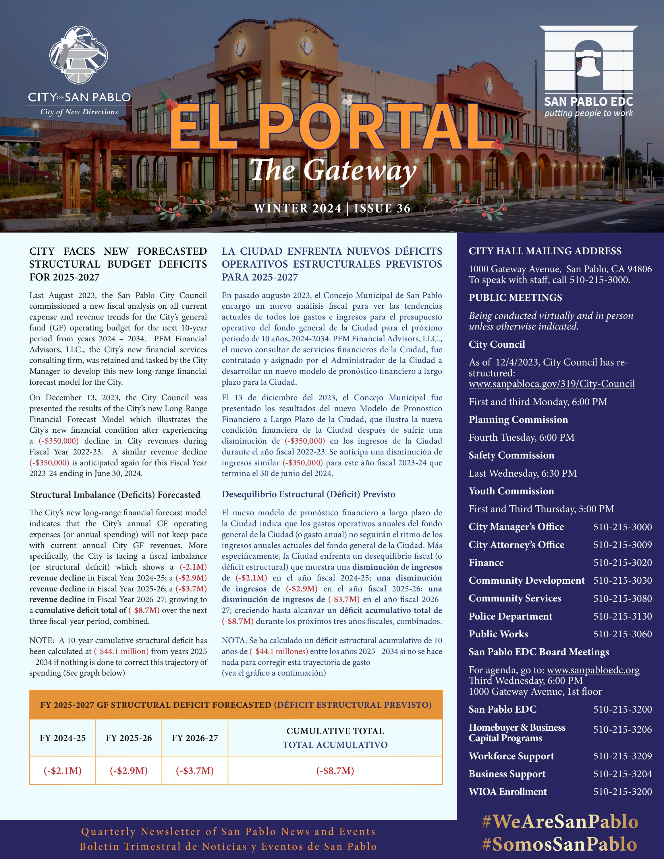 El Portal Winter 2023 by San Pablo Economic Development Corporation - Issuu