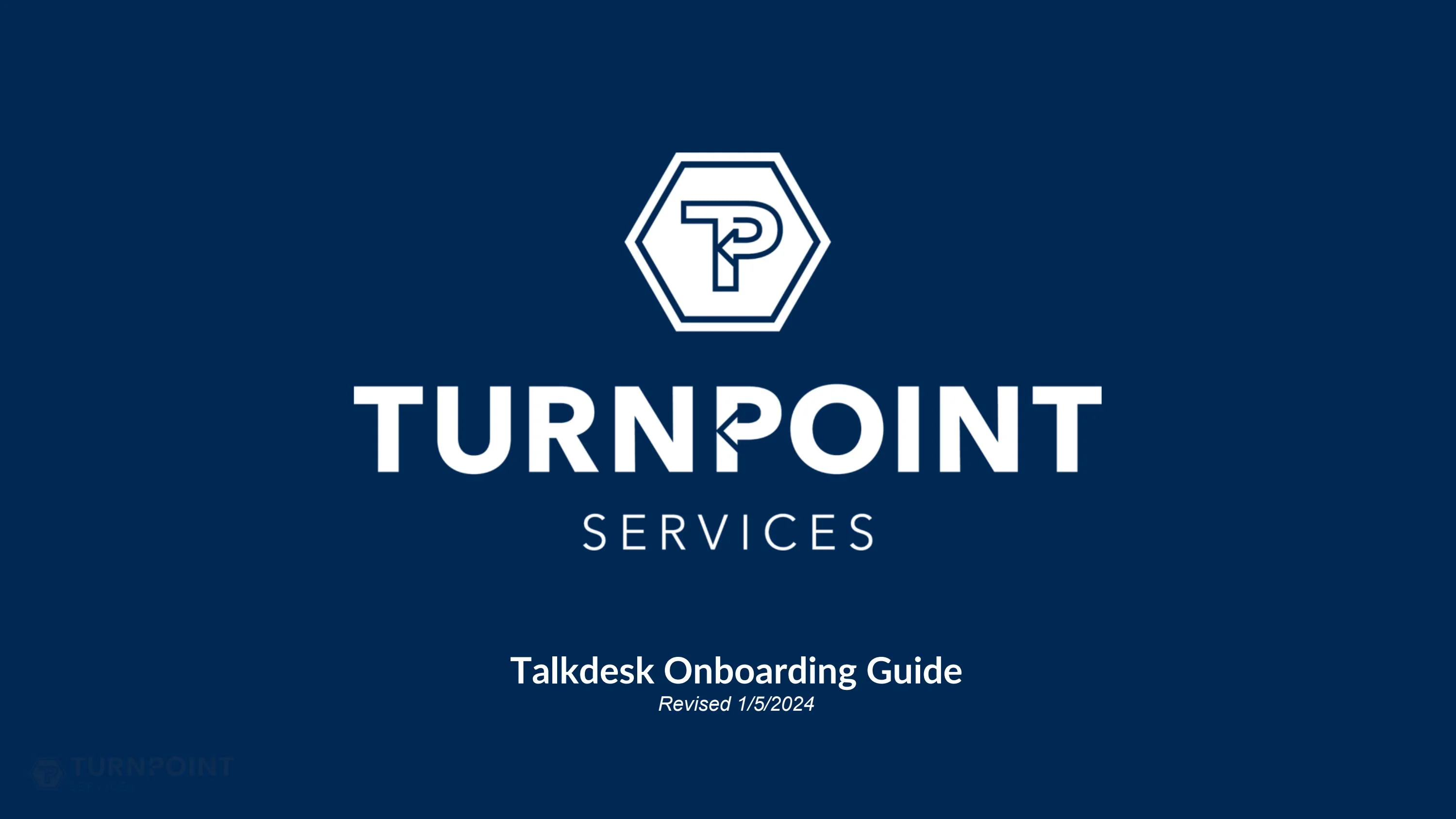 Talkdesk Onboarding Guide - TurnPoint Services by turnpointservices - Issuu