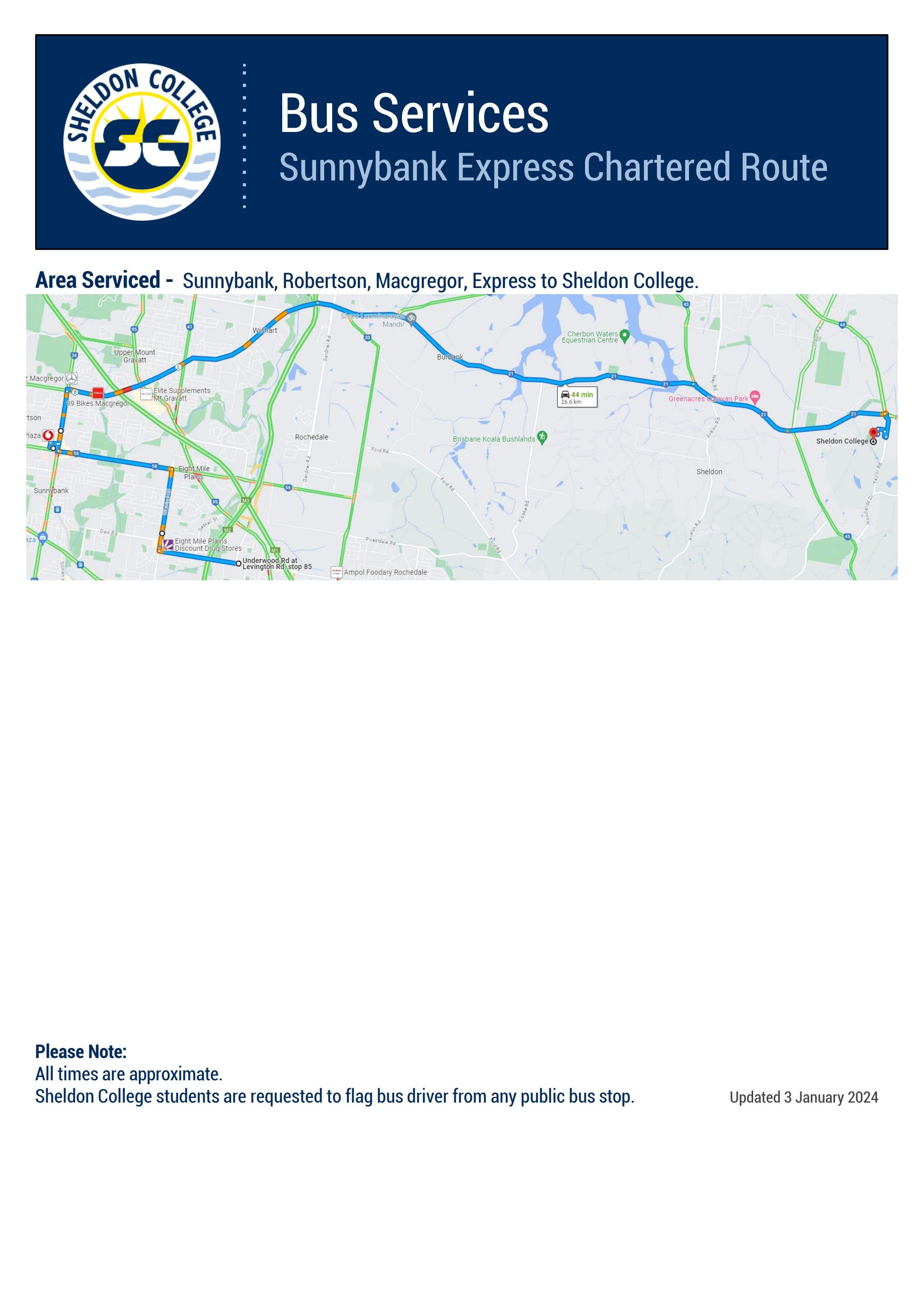 Sunnybank Express Bus Map by SheldonCollege - Issuu