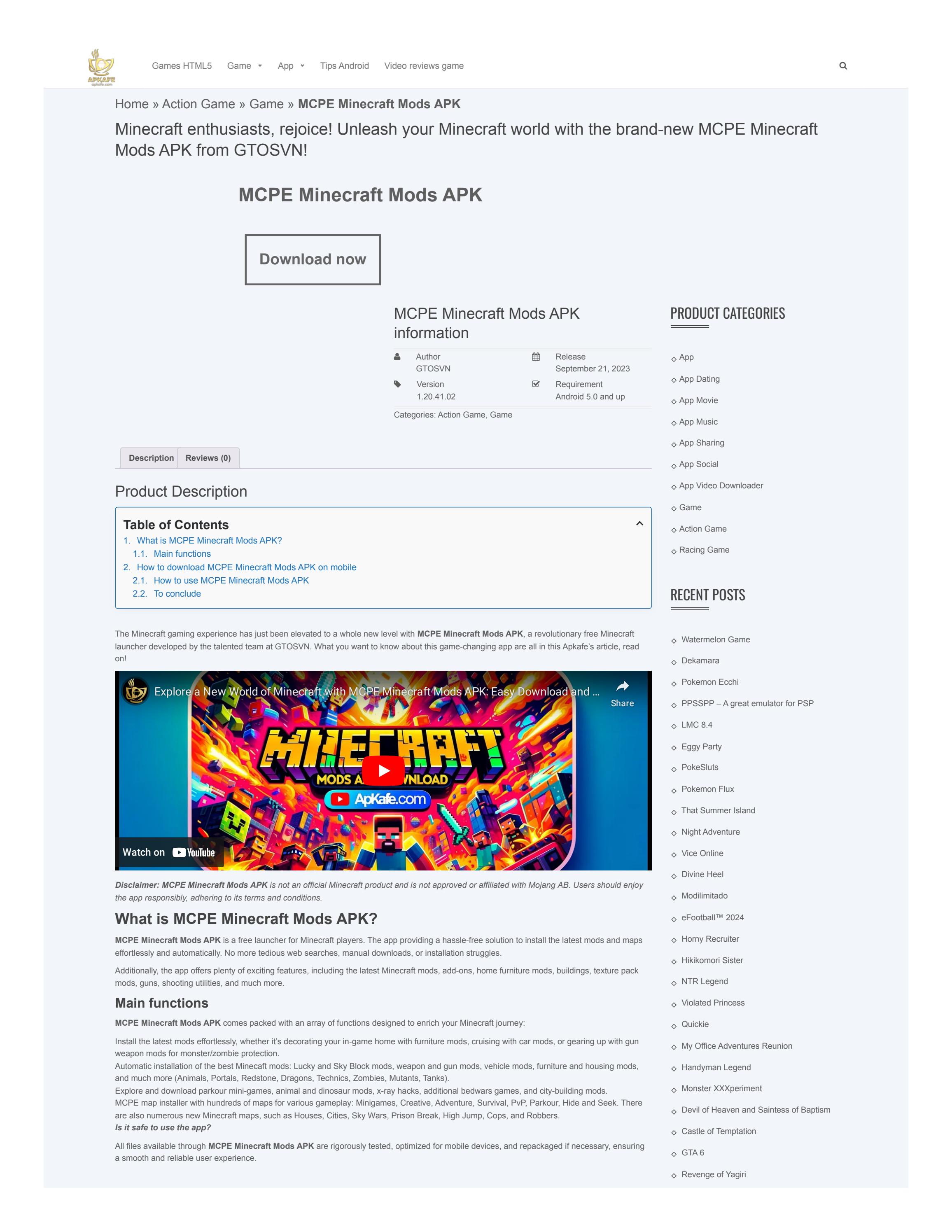 MCPE Minecraft Mods APK - How to download on mobile by Apkafe best ...