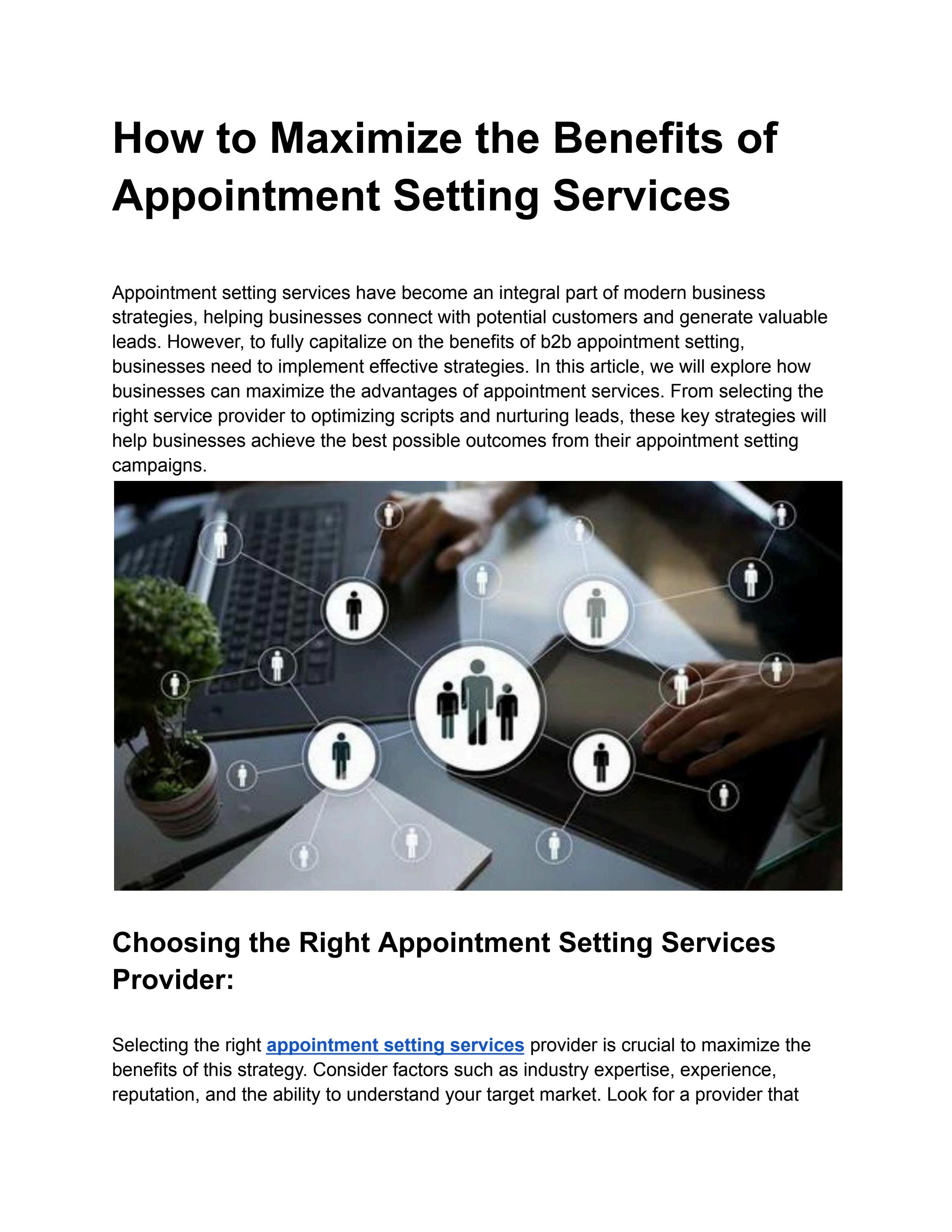 How to Maximize the Benefits of Appointment Setting Services by Noah ...