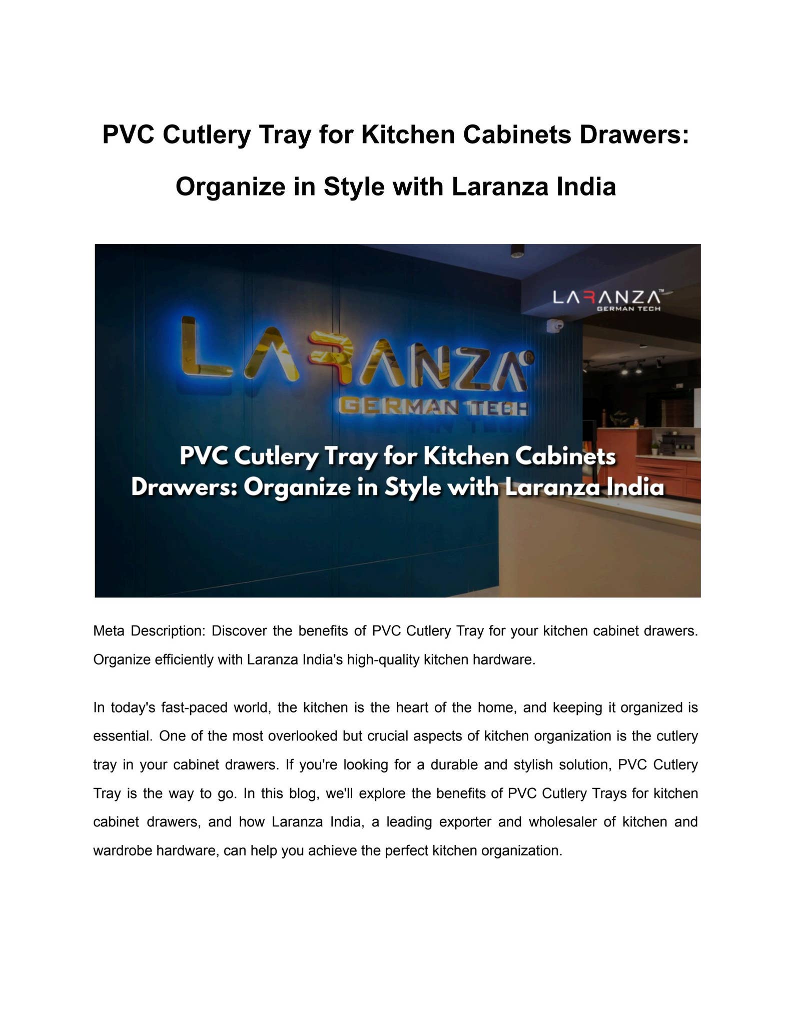 PVC Cutlery Tray for Kitchen Cabinets Drawers: Organize in Style with ...