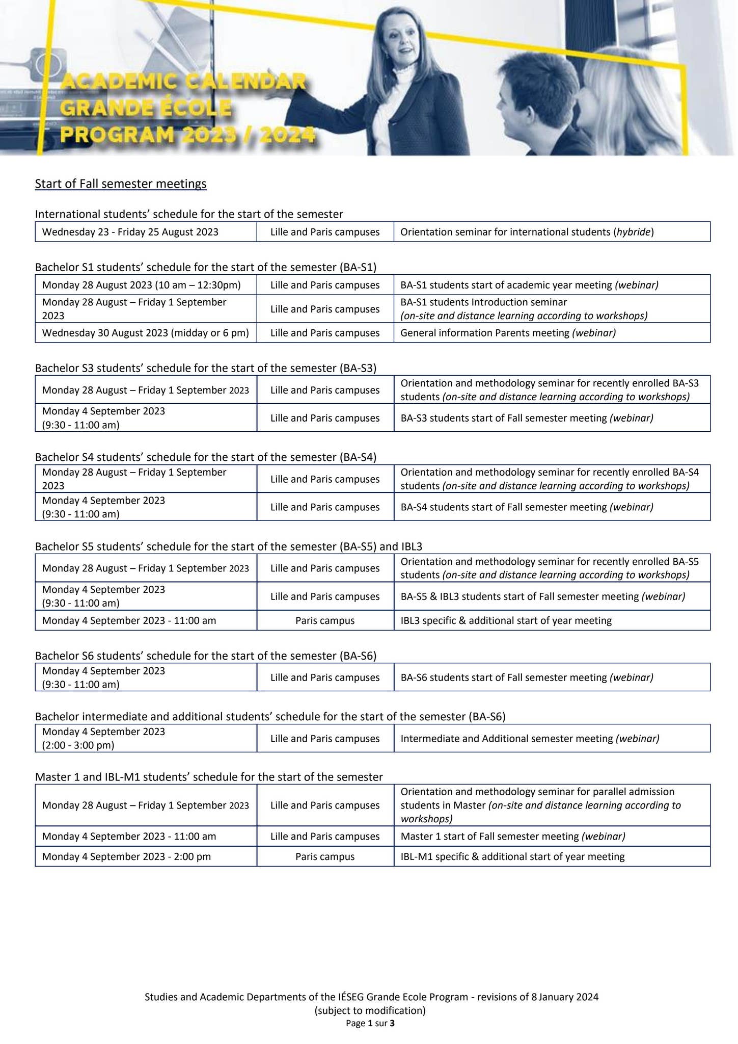 PGE Academic Calendar 2023-2024 by IÉSEG - Issuu