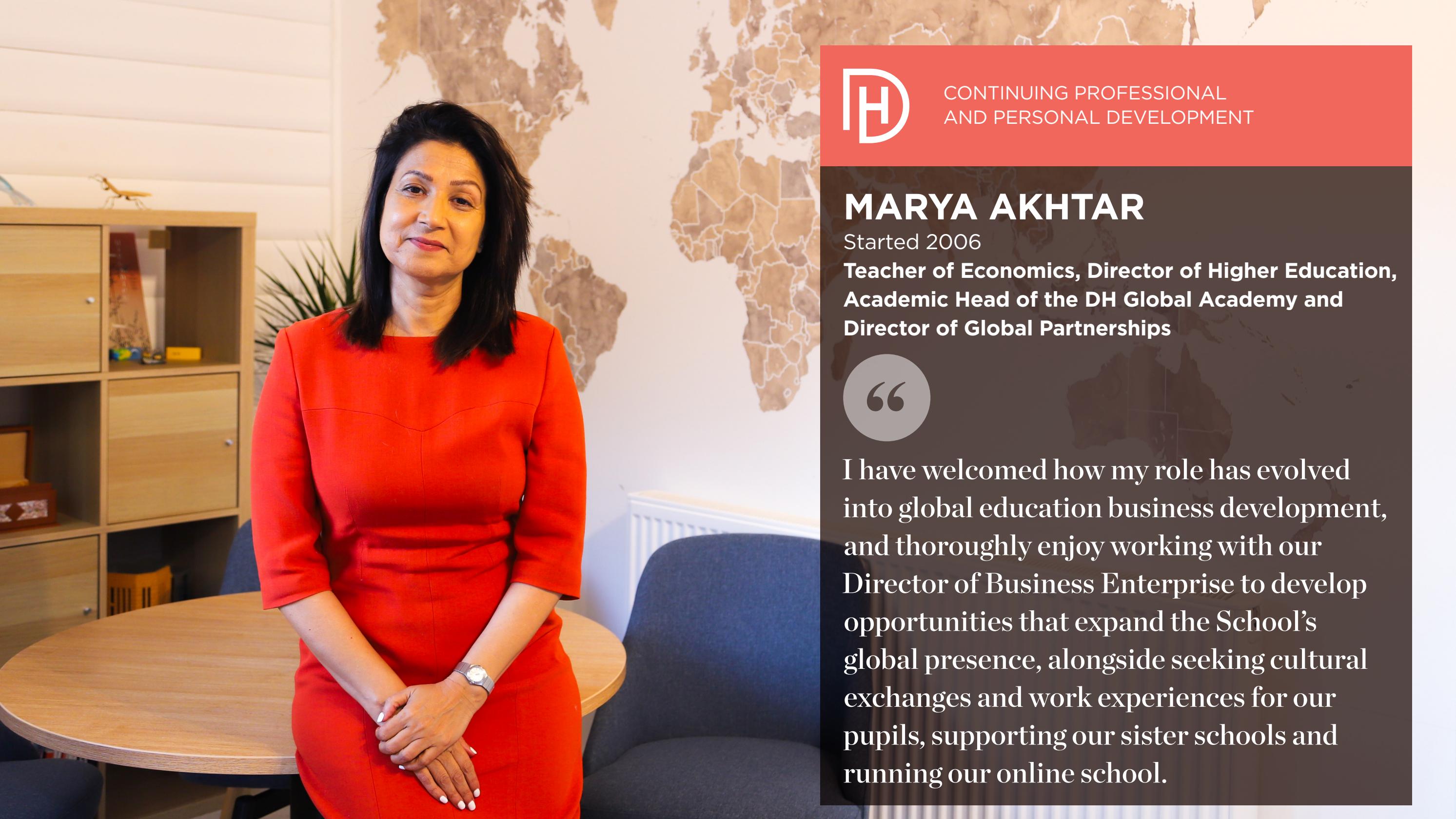 DH Staff CPD Profile: Marya Akhtar by Downe House School - Issuu