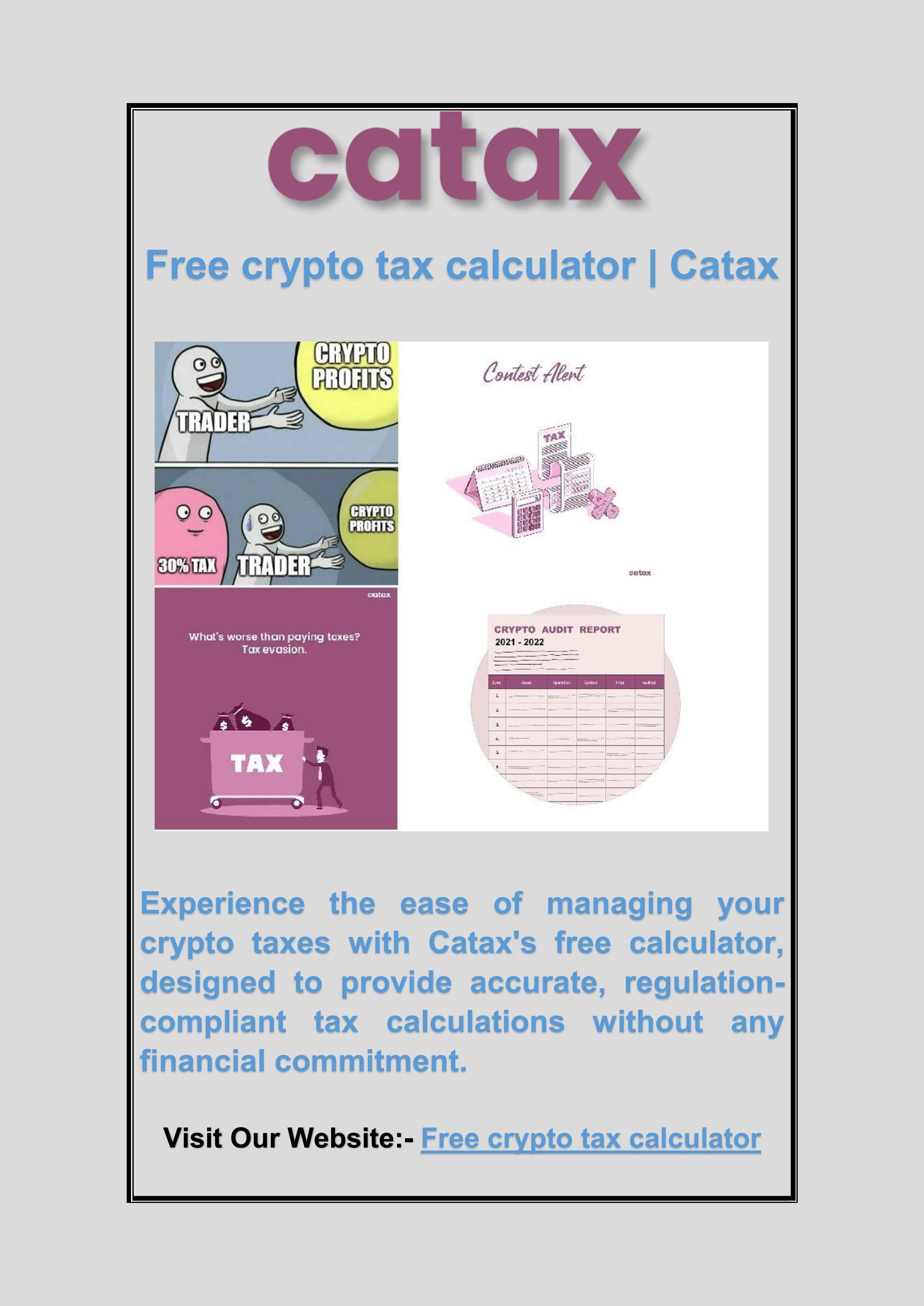 Free crypto tax calculator | Catax by Catax Simple Crypto Taxes - Issuu Free crypto tax calculator | Catax by Catax Simple Crypto Taxes - Issuu