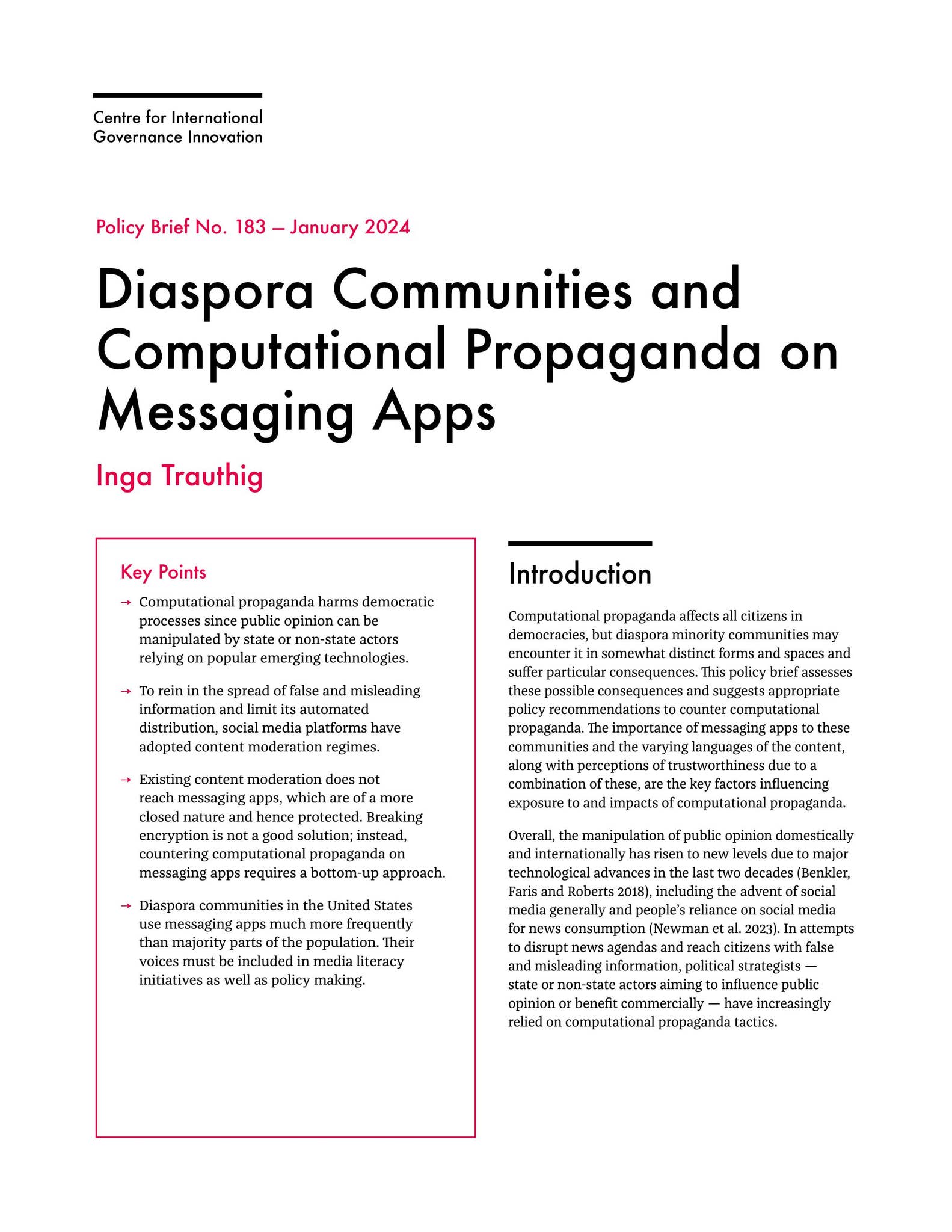 Diaspora Communities and Computational Propaganda on Messaging Apps by ...