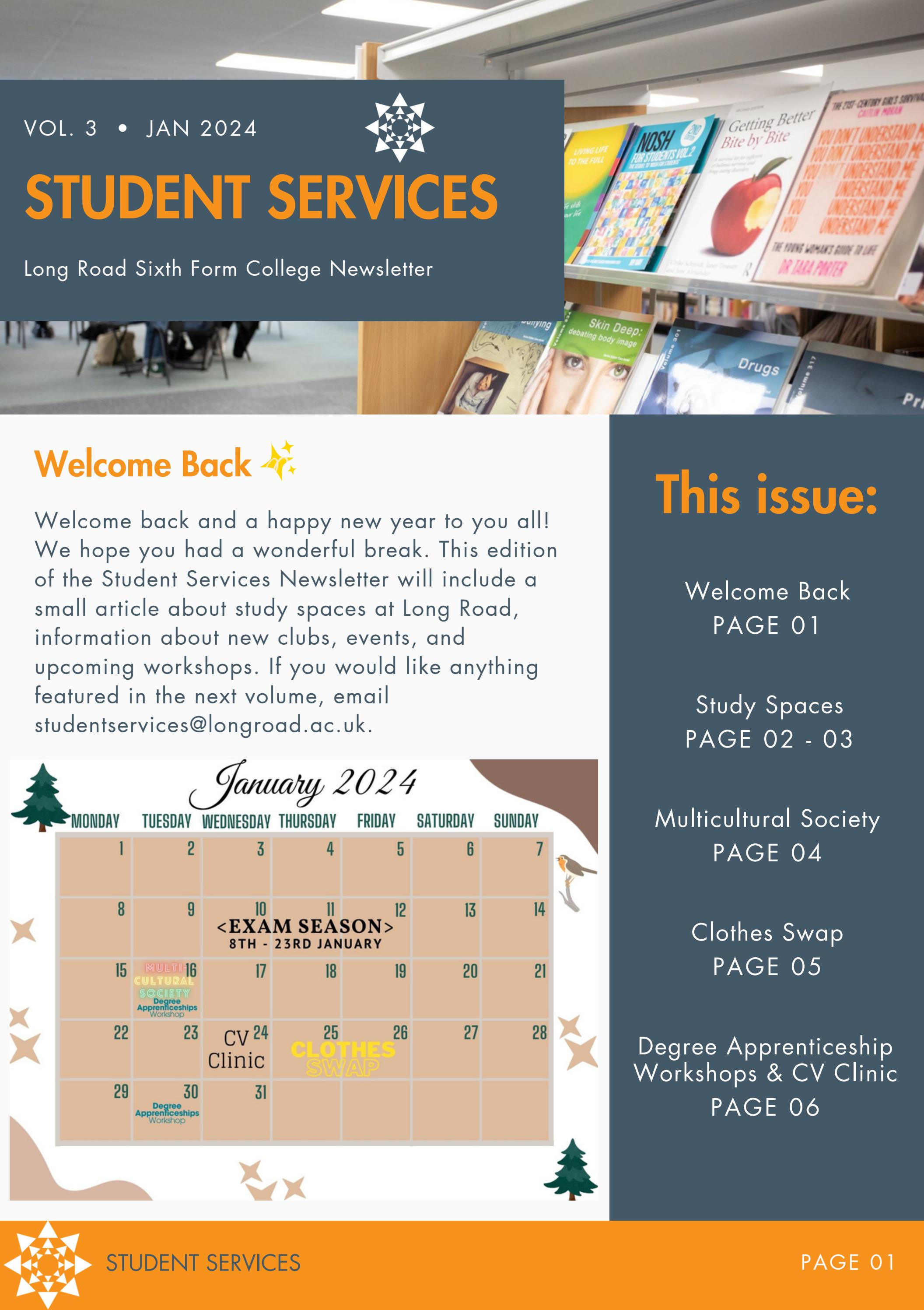 Student Services Newsletter VOL. 3 by Long Road Sixth Form College - Issuu