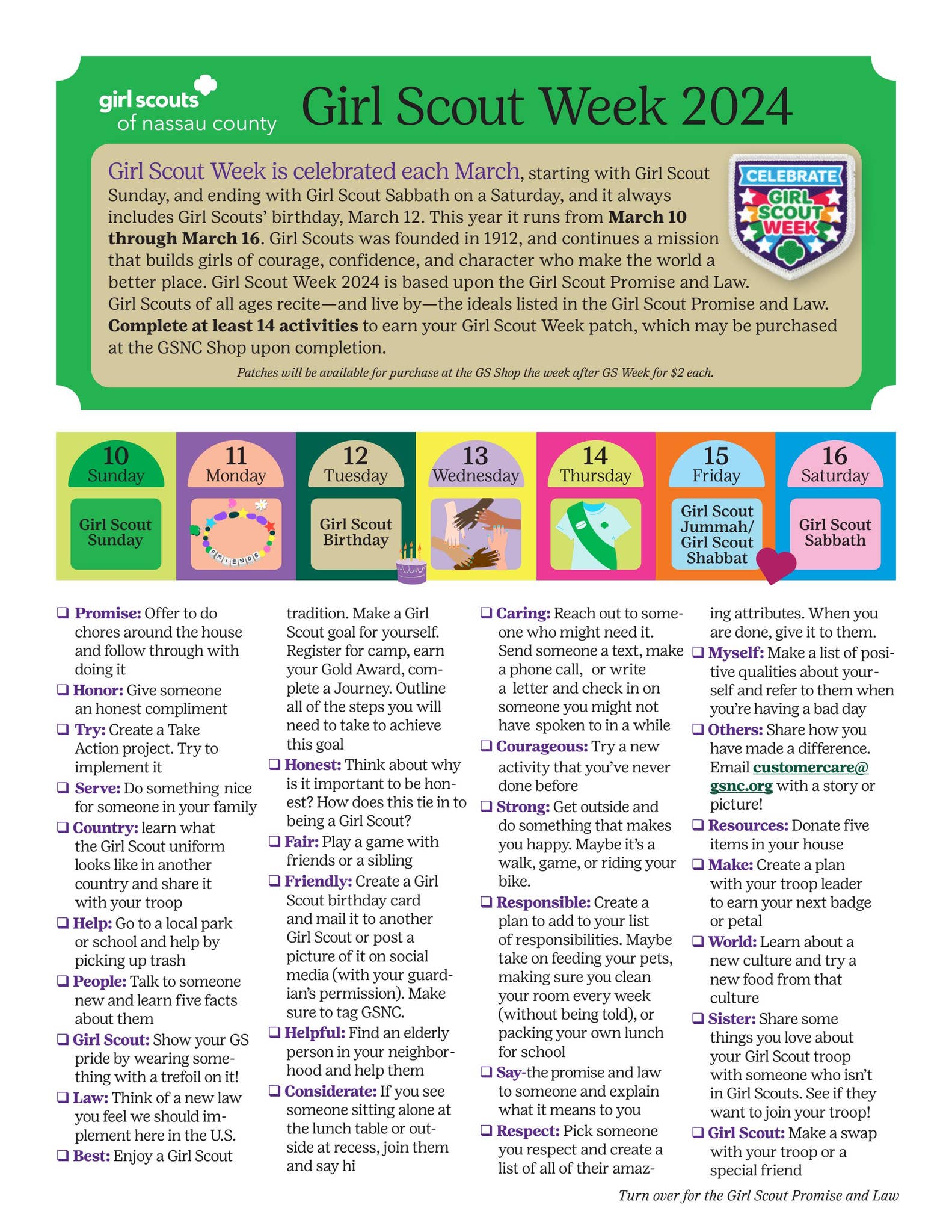 GSNC-Girl Scout Week 2024 Activity Sheet by gsnc - Issuu