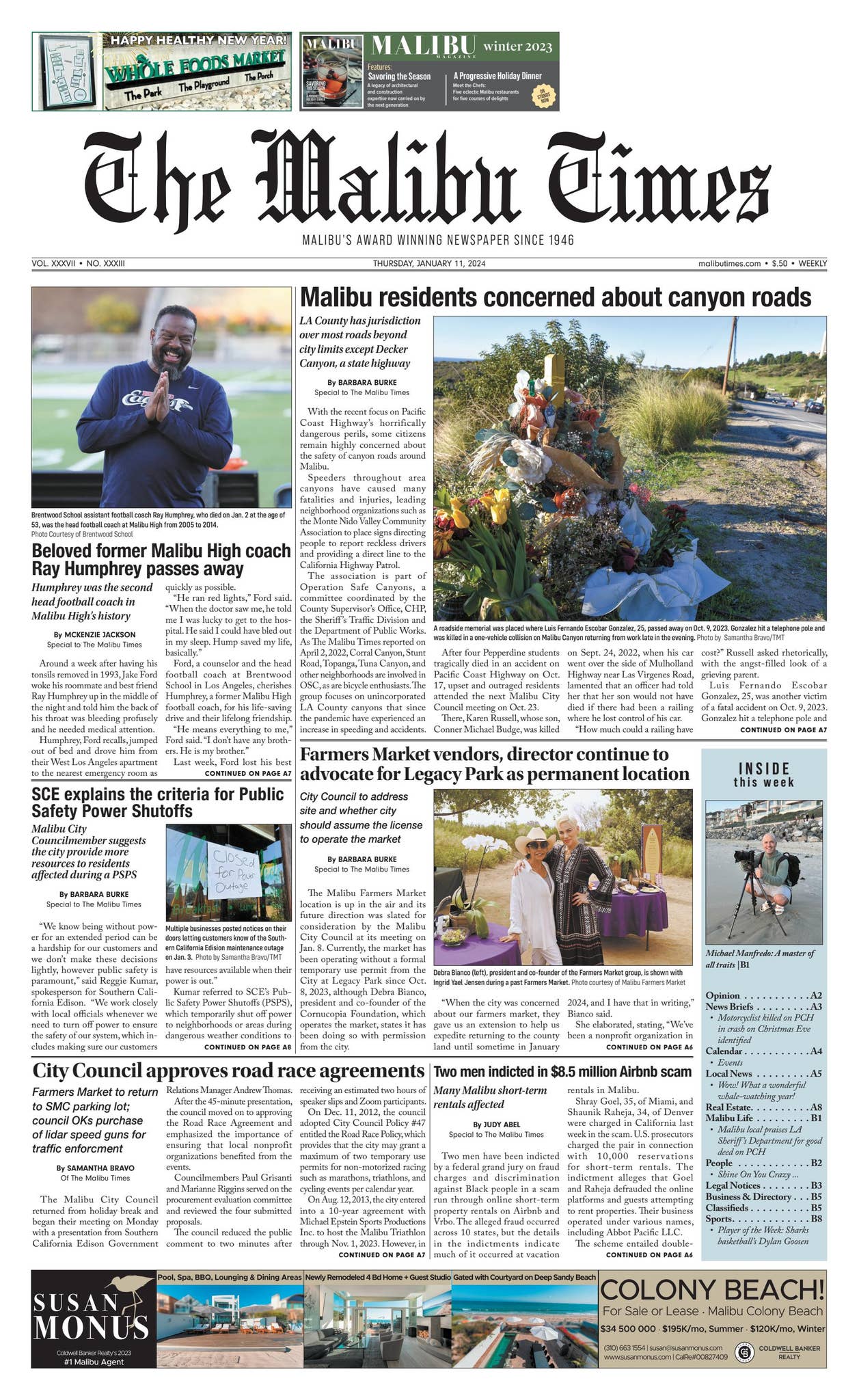 The Malibu Times • January 11, 2024 by 13 Stars Media - Issuu