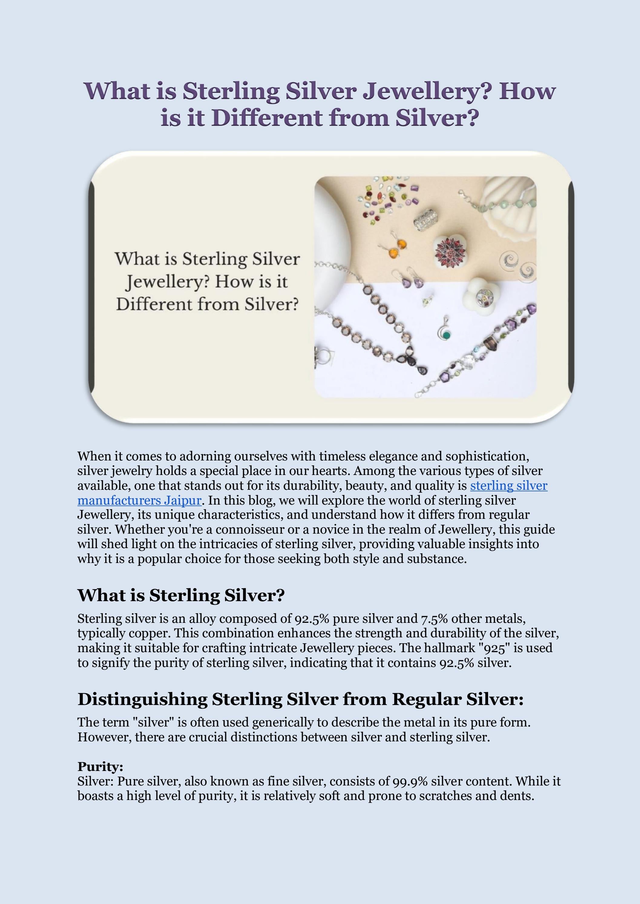 What is Sterling Silver Jewellery? How is it Different from Silver? by ...