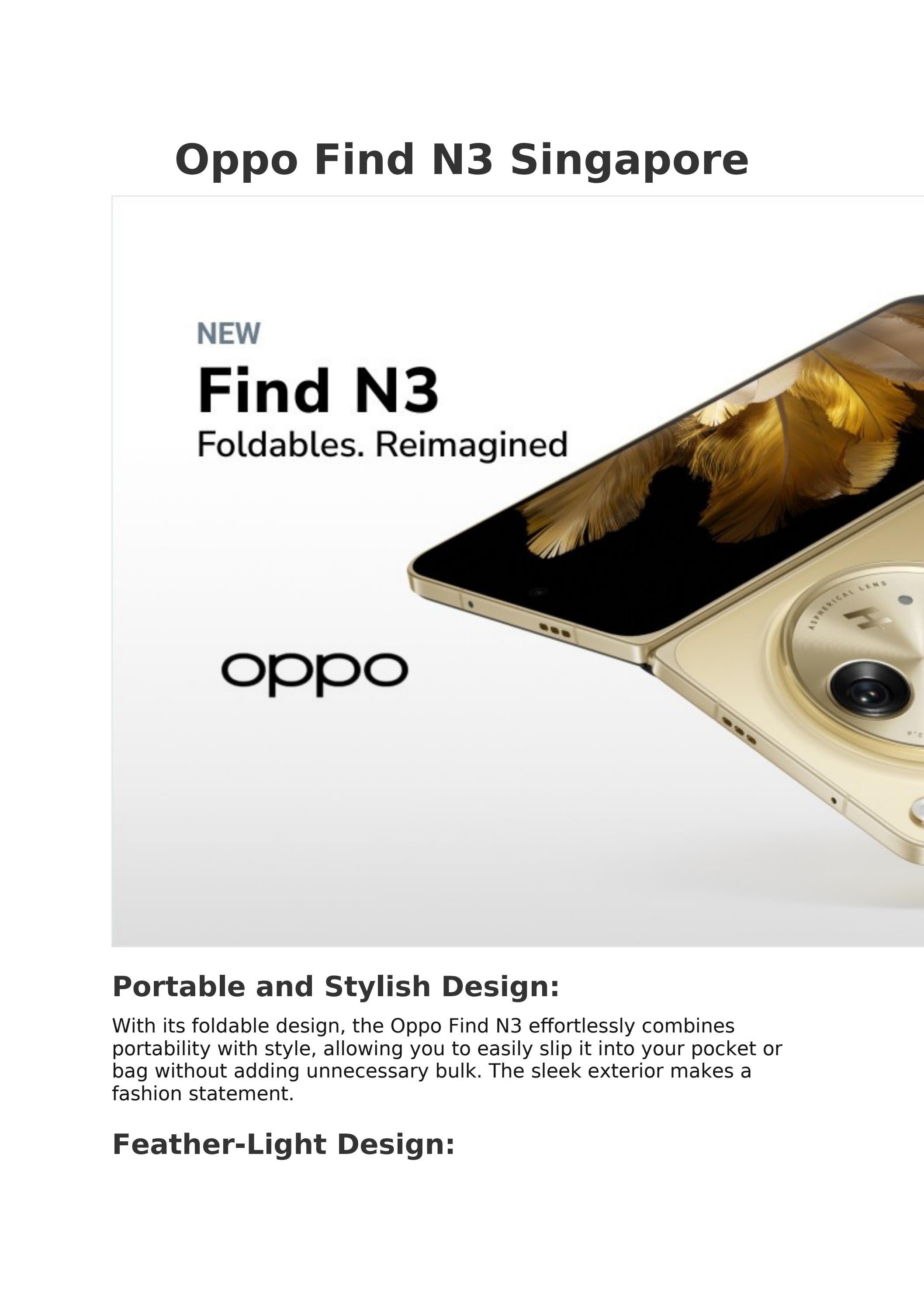 Oppo Find N3 Singapore by Hitec Mobile and Notebook Repair - Issuu
