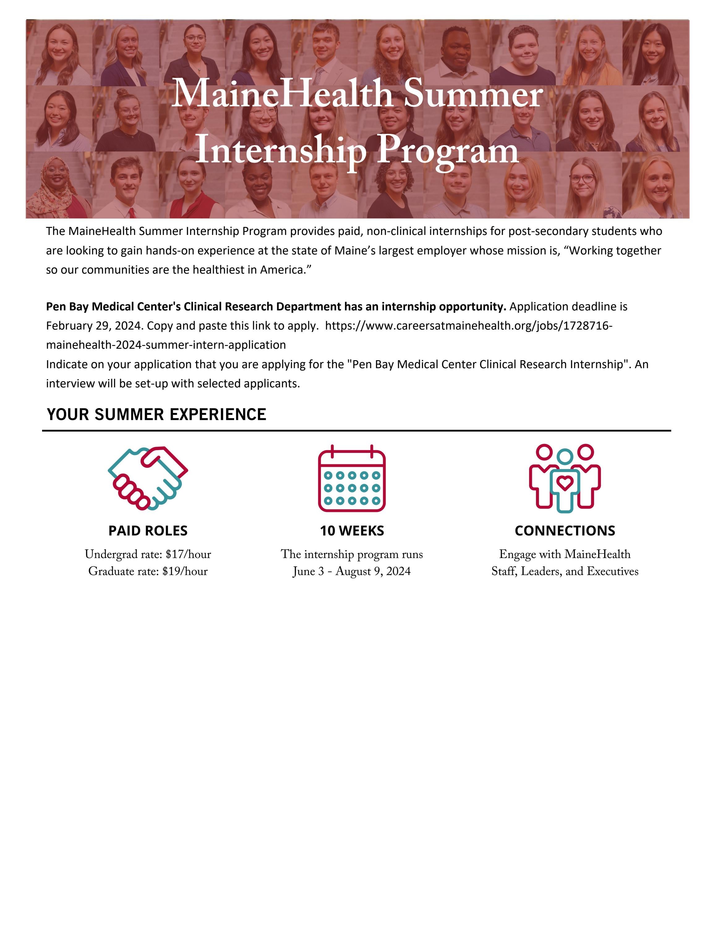 MaineHealth Summer Internship Program by Pen Bay Medical Center - Issuu