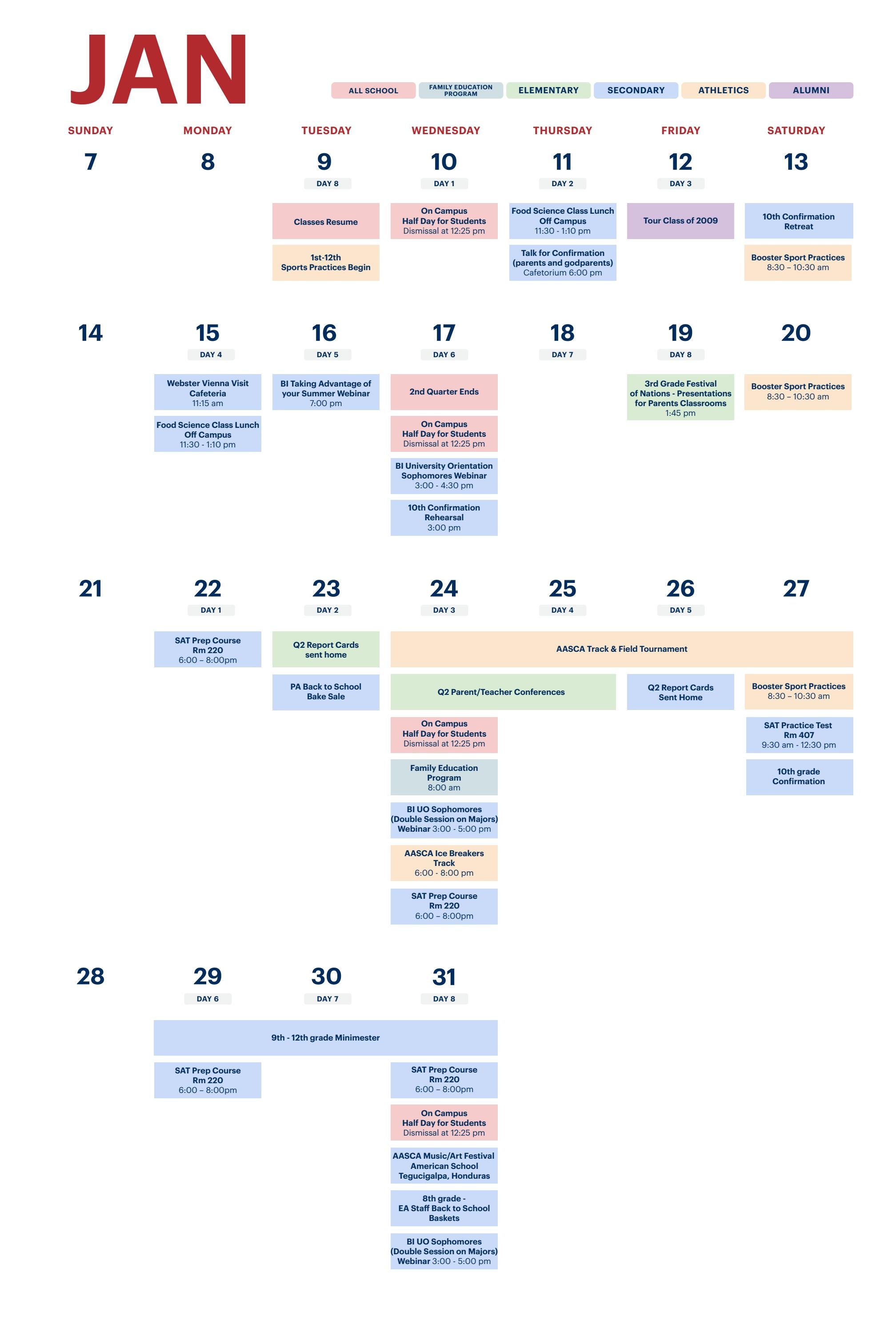 All School Calendar • Escuela Americana by Escuela Americana - Issuu