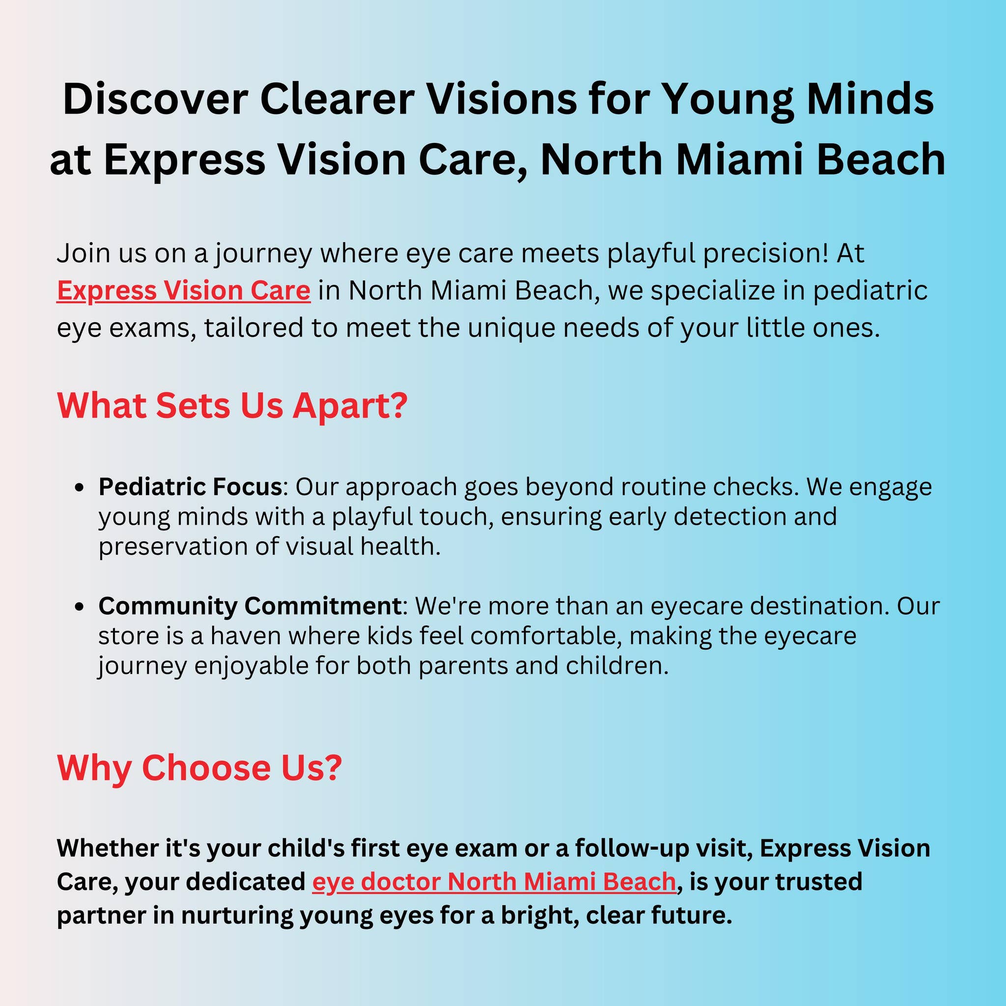 Discover Clearer Visions for Young Minds at Express Vision Care, North ...