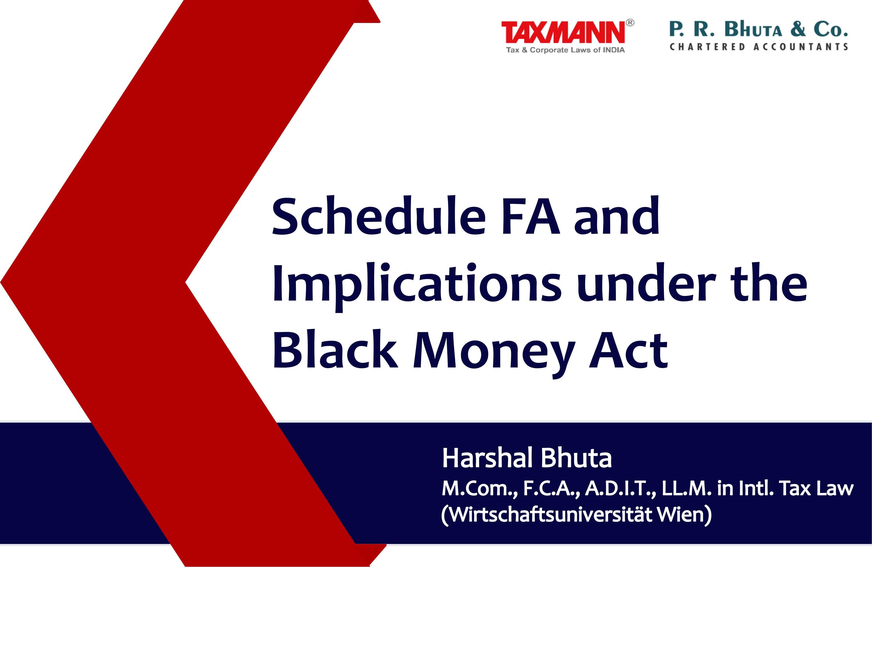 #TaxmannPPT | Schedule FA in ITR Forms and Implications under the Black ...