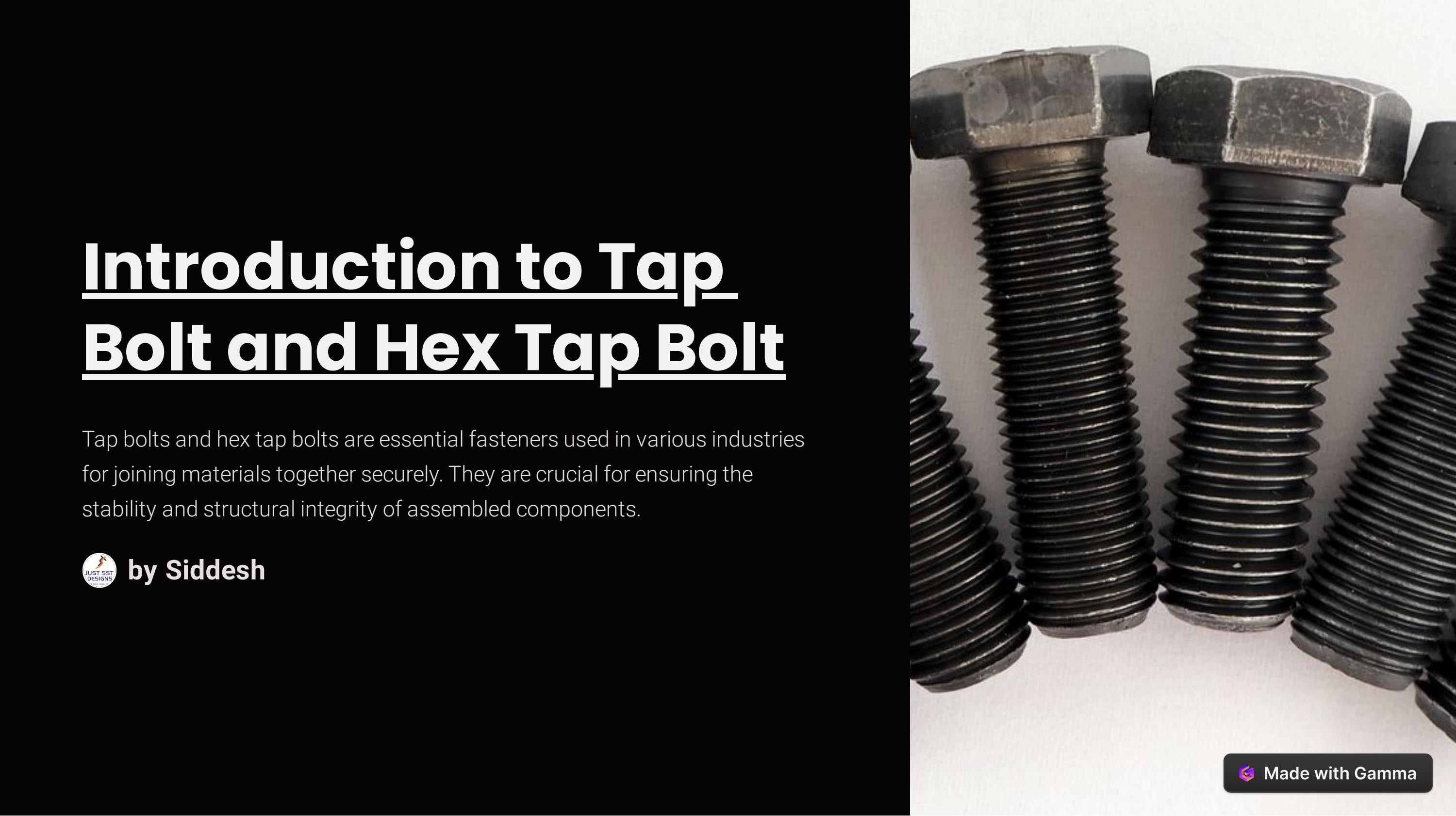 Tap Bolt | Hex Tap Bolt | Grade 2,5,8 Tap Bolt by JF Engineering Products - Issuu