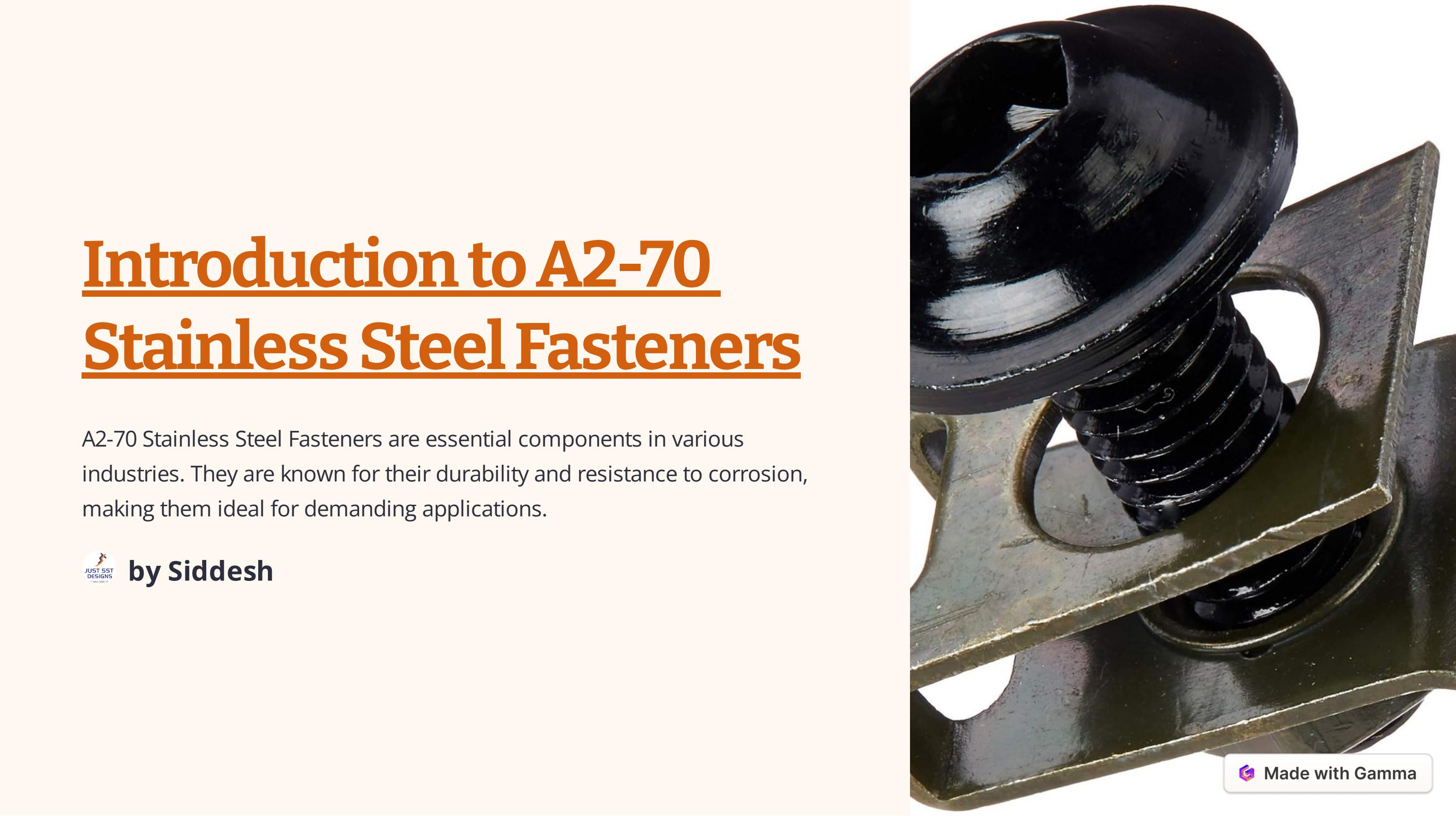 A2-70 Stainless Steel Fasteners by JF Engineering Products - Issuu