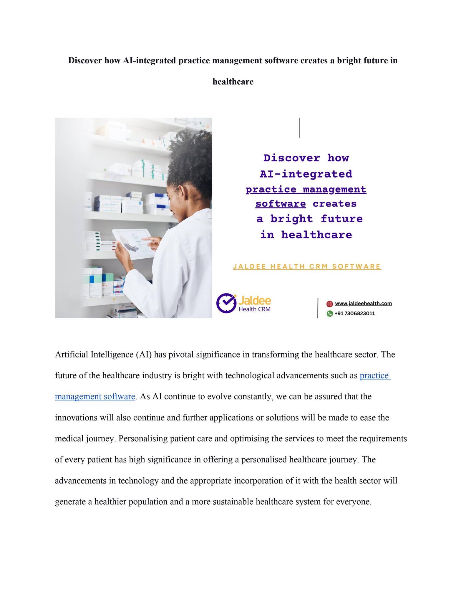 Discover how AI-integrated practice management software creates a ...