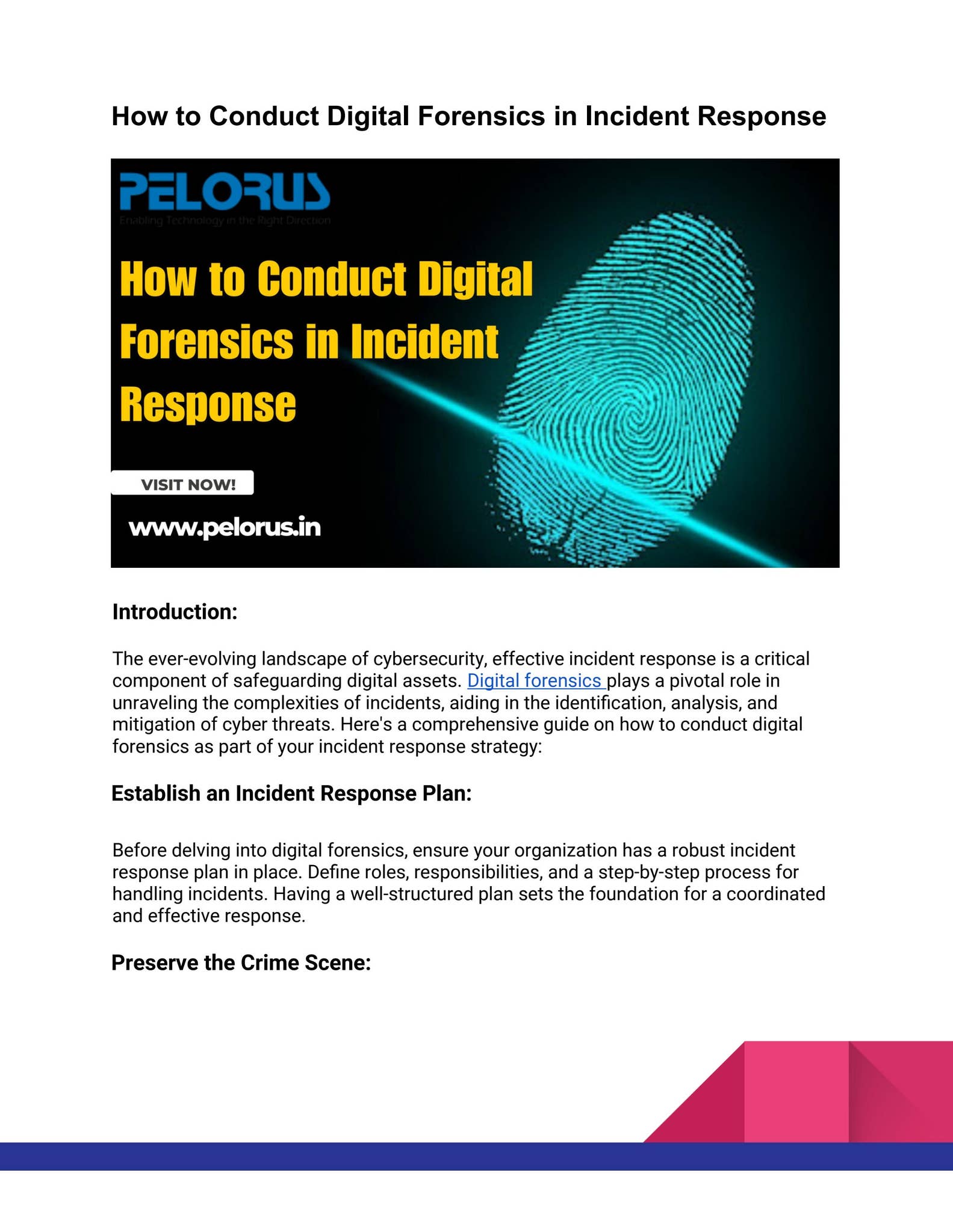 How to Conduct Digital Forensics in Incident Response by pelorustech ...