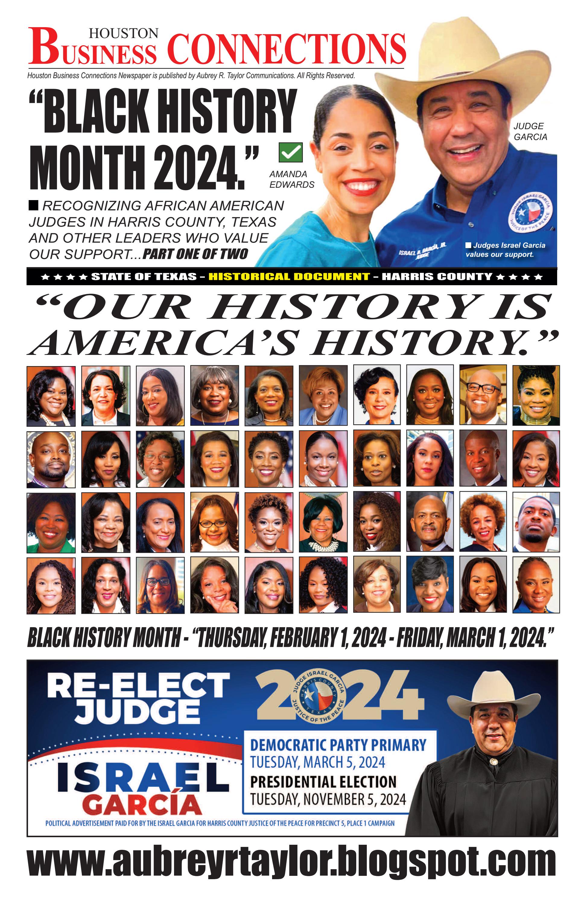 Black History Month 2024 - Special Edition of Houston Business Connections Newspaper by Aubrey R ...