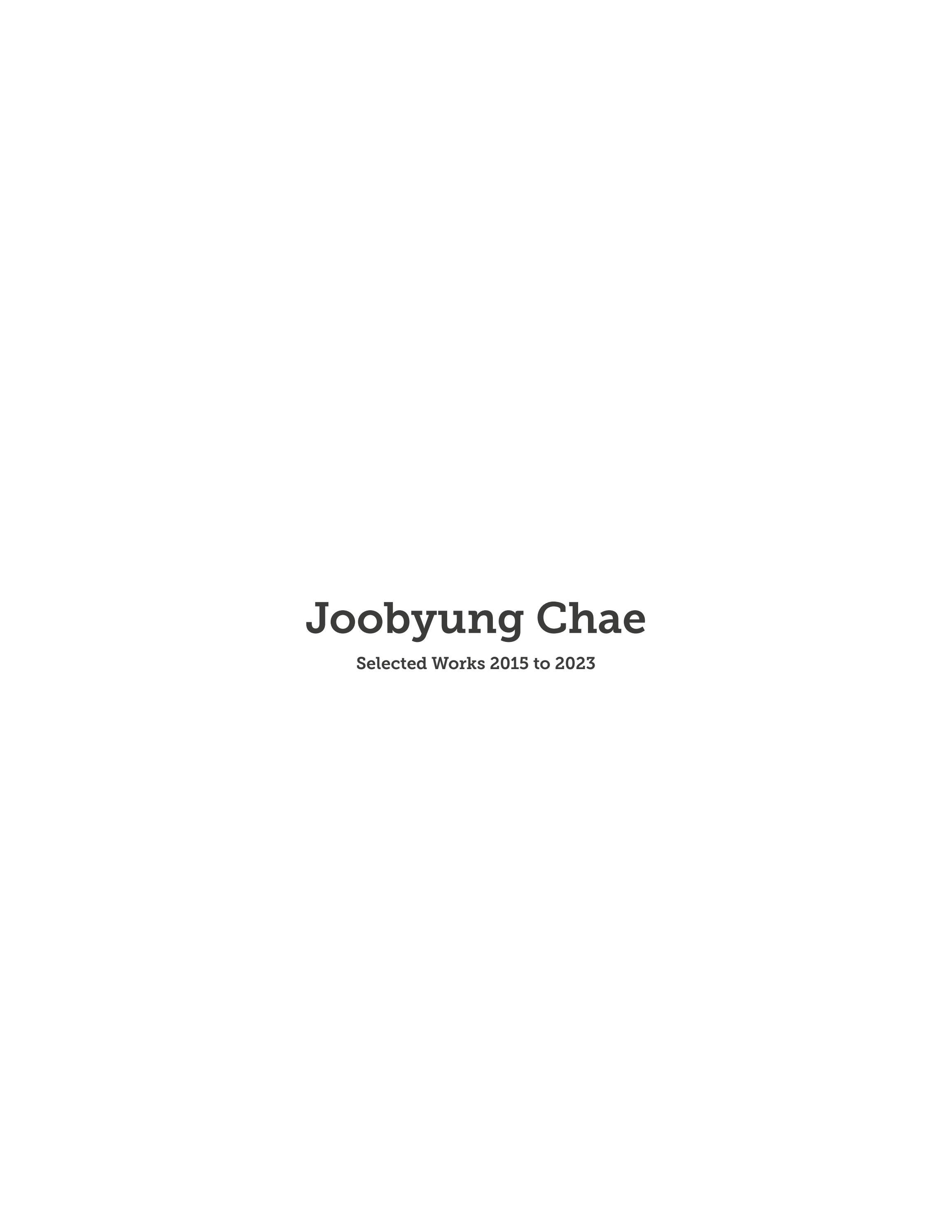 Joobyung Chae | Architecture Portfolio by Joobyung Chae - Issuu