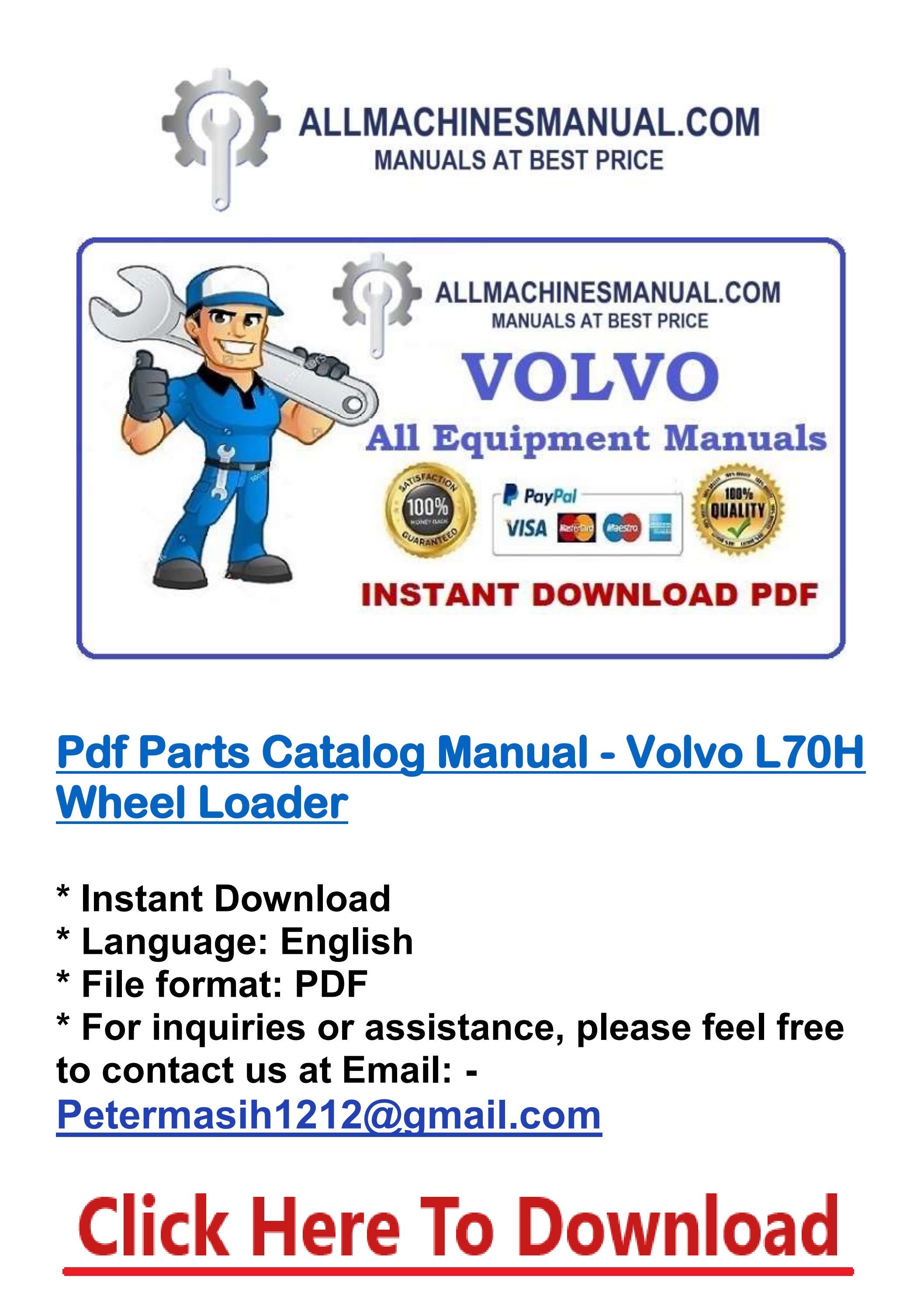 Pdf Parts Catalog Manual - Volvo L70H Wheel Loader by WWW ...