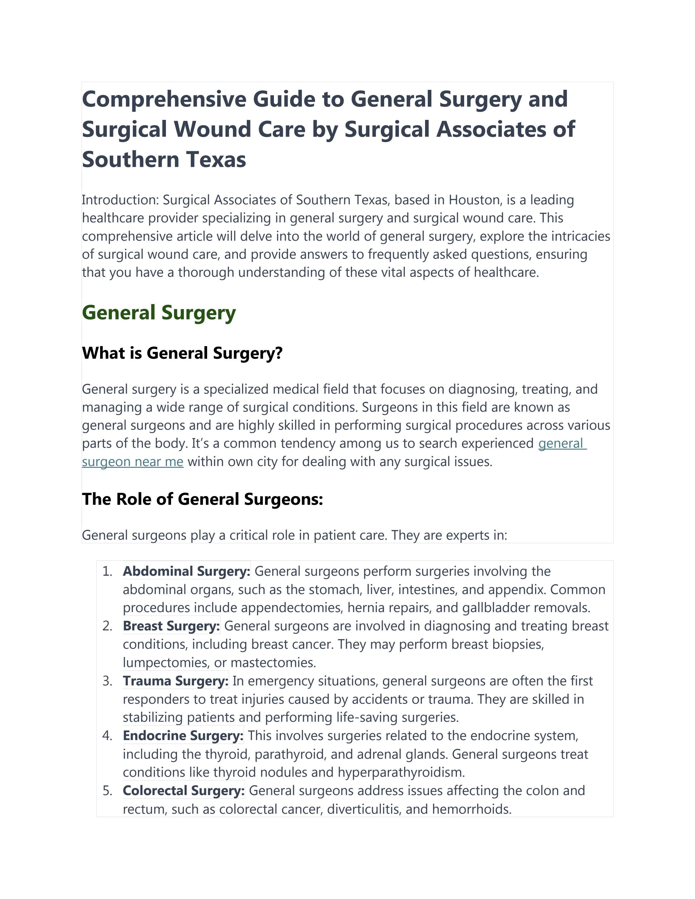 Comprehensive Guide to General Surgery and Surgical Wound Care by ...